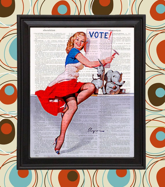 Political Pin up VOTE Women's Rights Gil Elvgren Pin up | Etsy