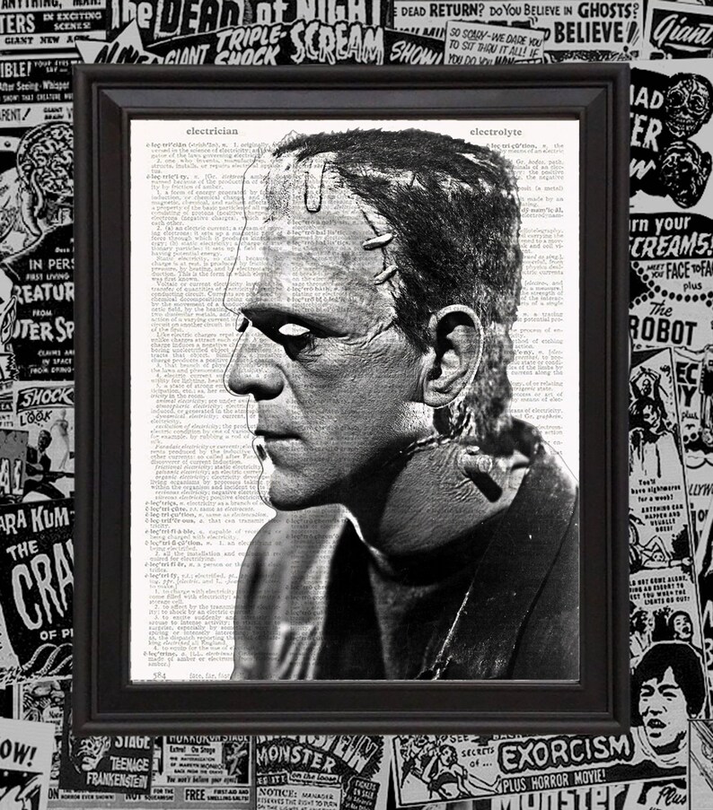 Frankenstein's Monster Profile Boris Karloff Universal - Etsy