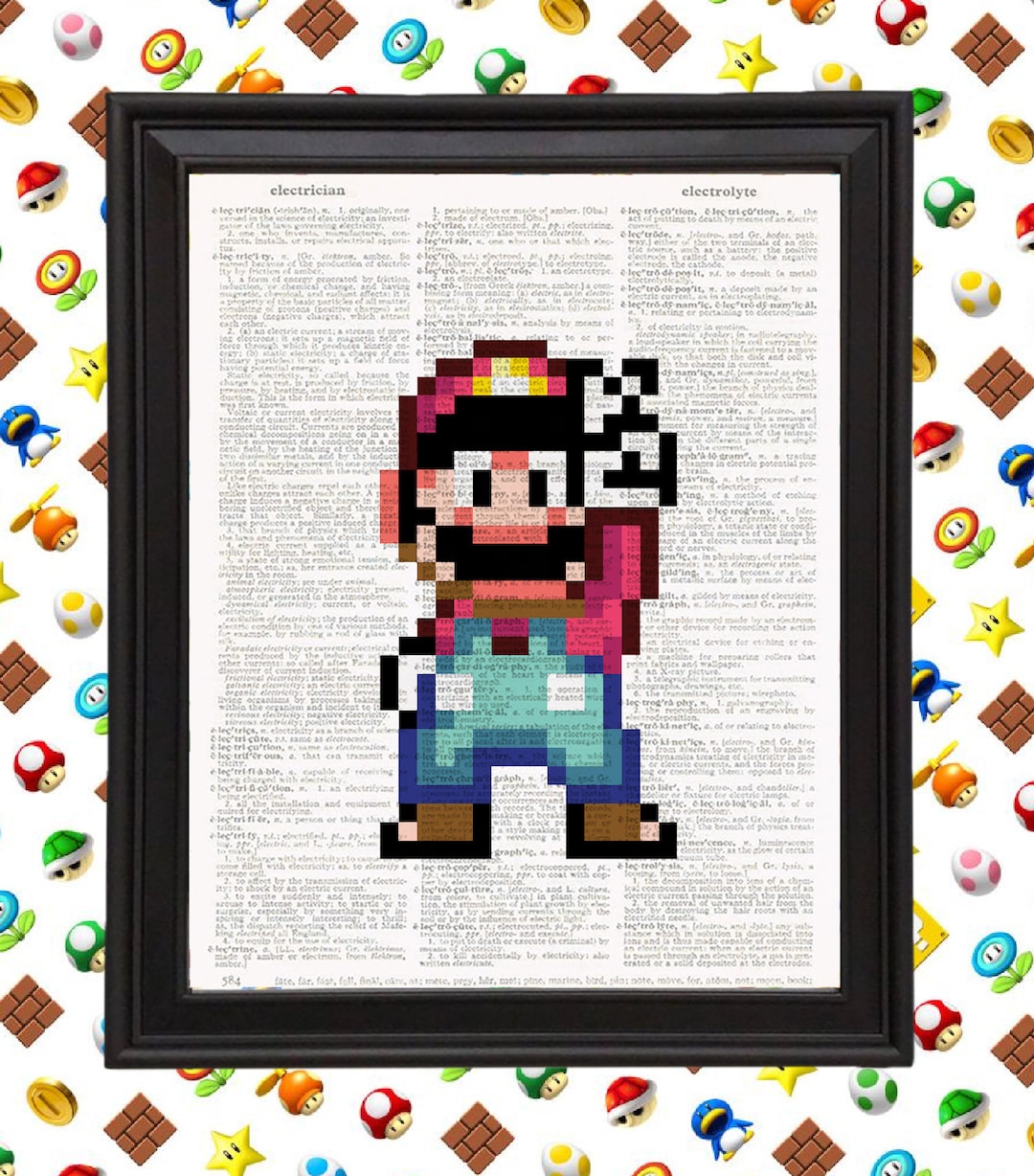 Super Mario Print Classic Nintendo Video Game Art Pixel Gamer - Etsy