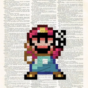 Small Mario World Print Peace Sign Super Mario Bros Pixel Graphic ...
