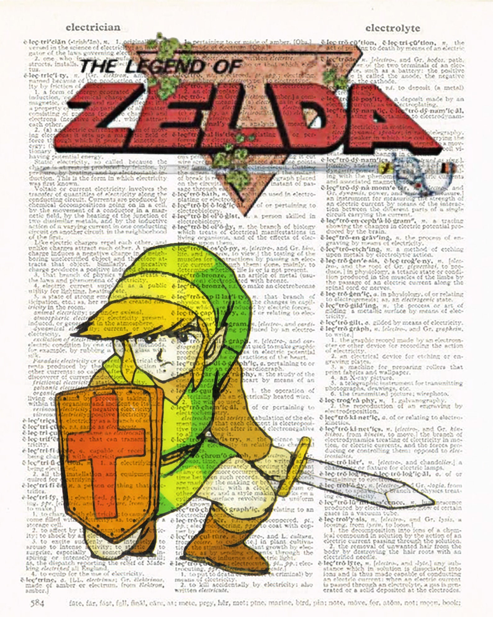 Link From the Legend of Zelda Print Video Game Wall Art NES - Etsy