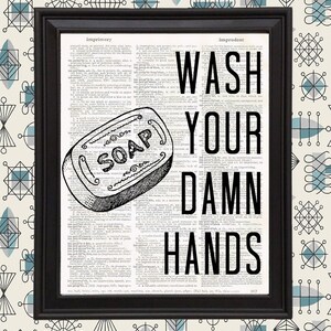 Bathroom Soap Sign wash Your Damn Hands Wall Art - Etsy