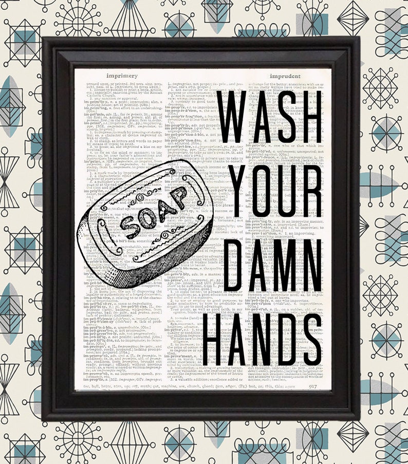 Bathroom Soap Sign wash Your Damn Hands Wall Art - Etsy