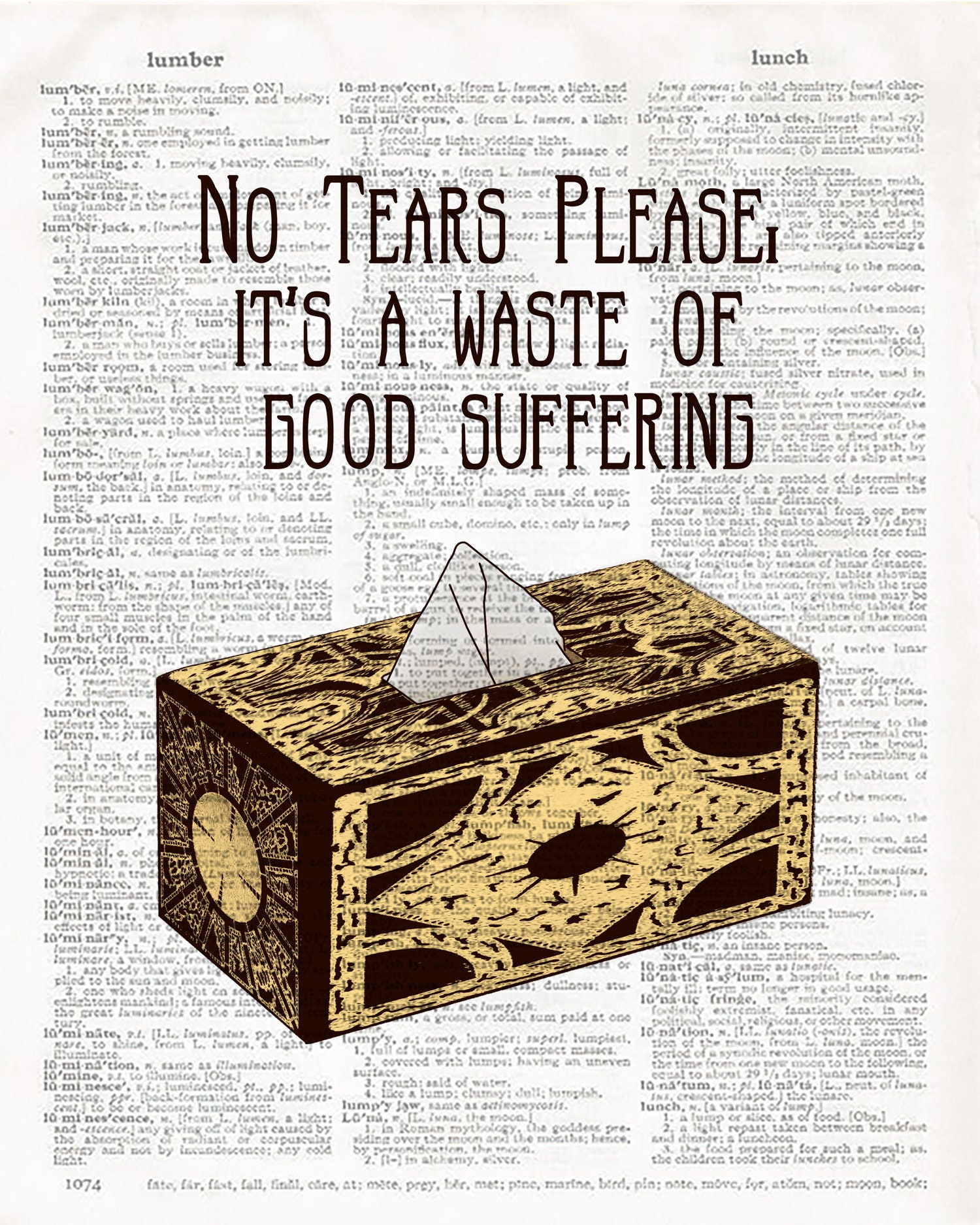 Pinhead Quote Art Hellraiser Tissue Box Print No Tears Please - Etsy