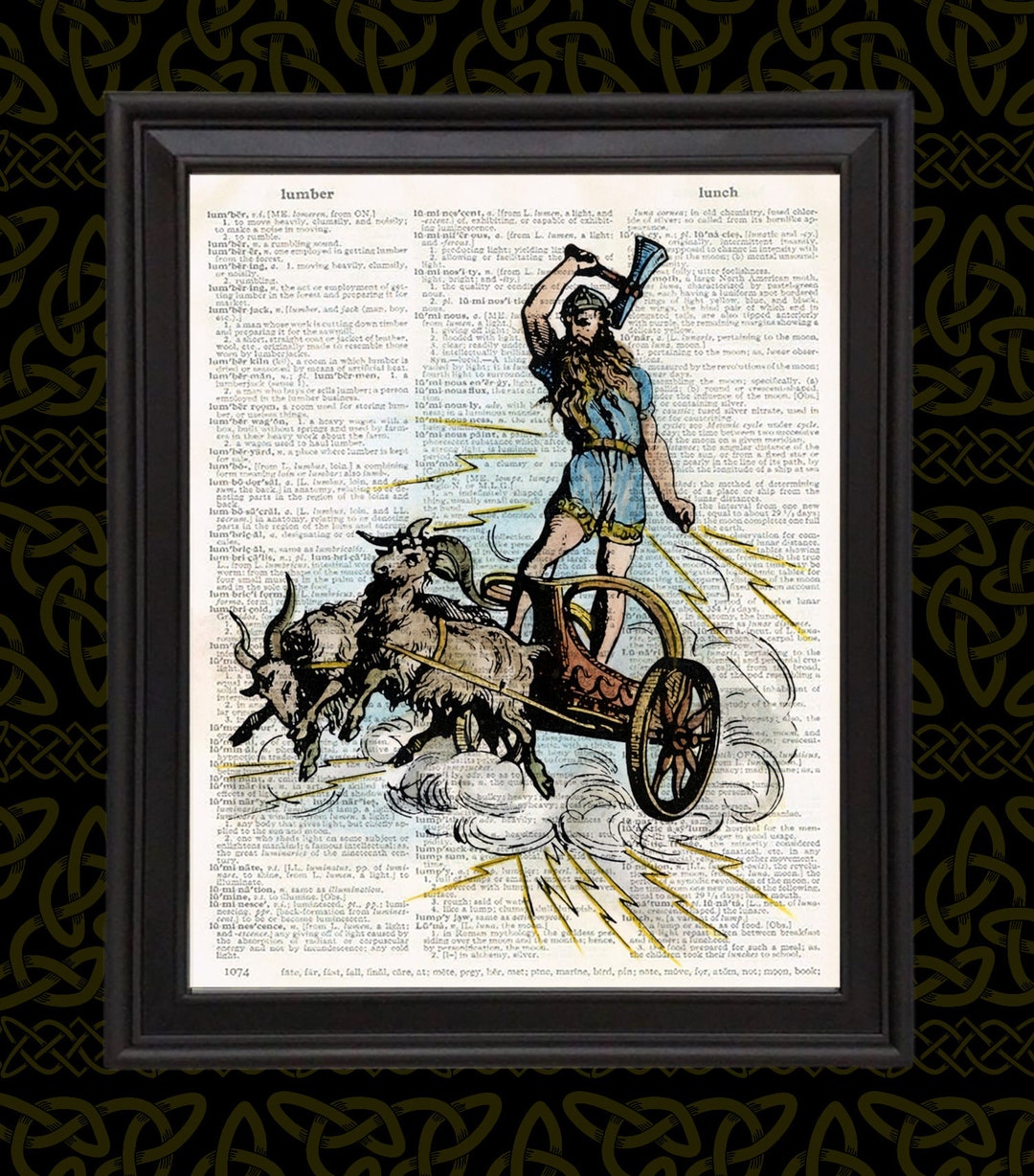 Thor Riding His Goat Drawn Chariot Making Lightning 19th Century Viking ...