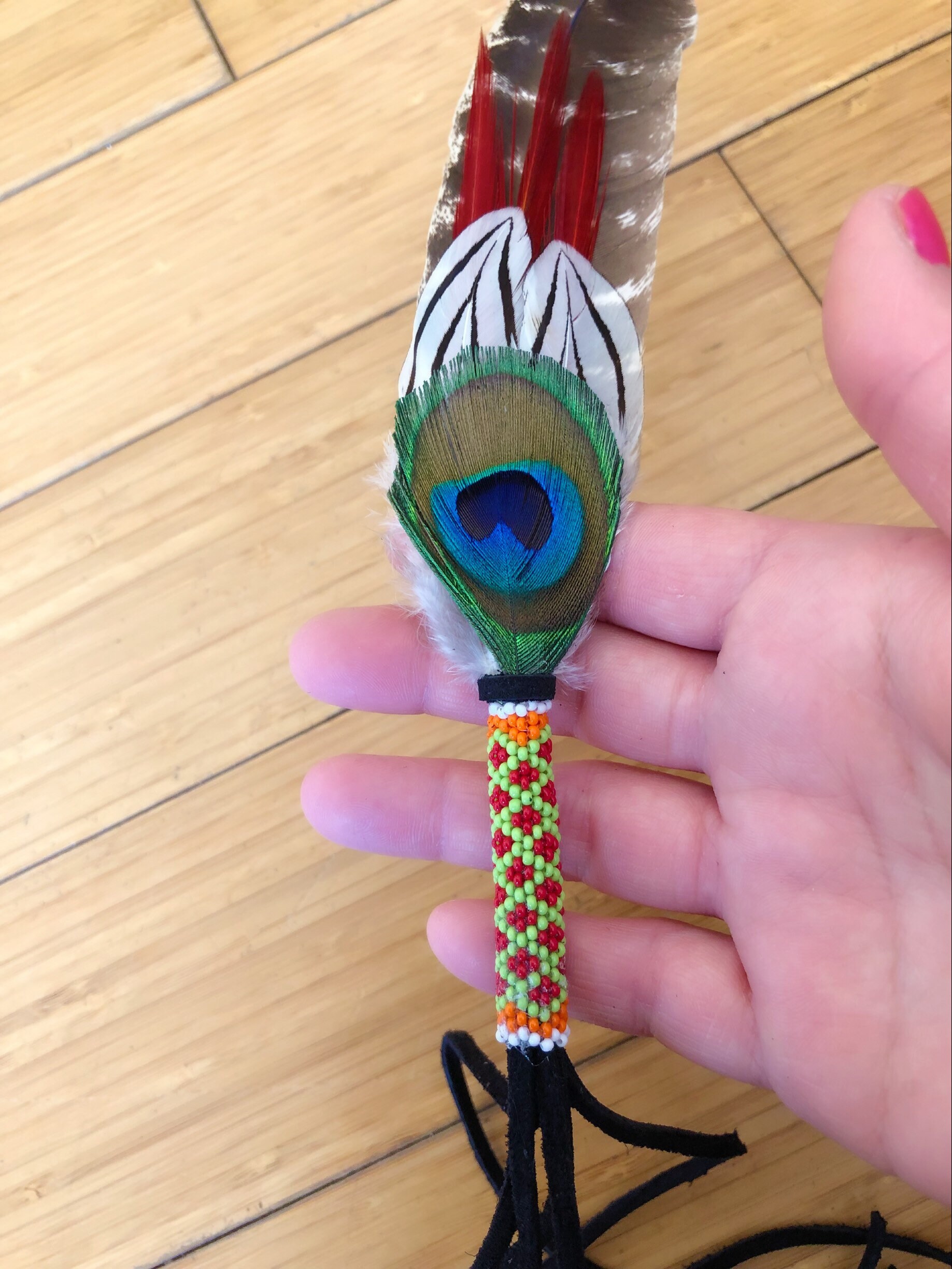 Smudge Feather - Beadwork Handle - Buckskin Fringe - Sage Blessed ...