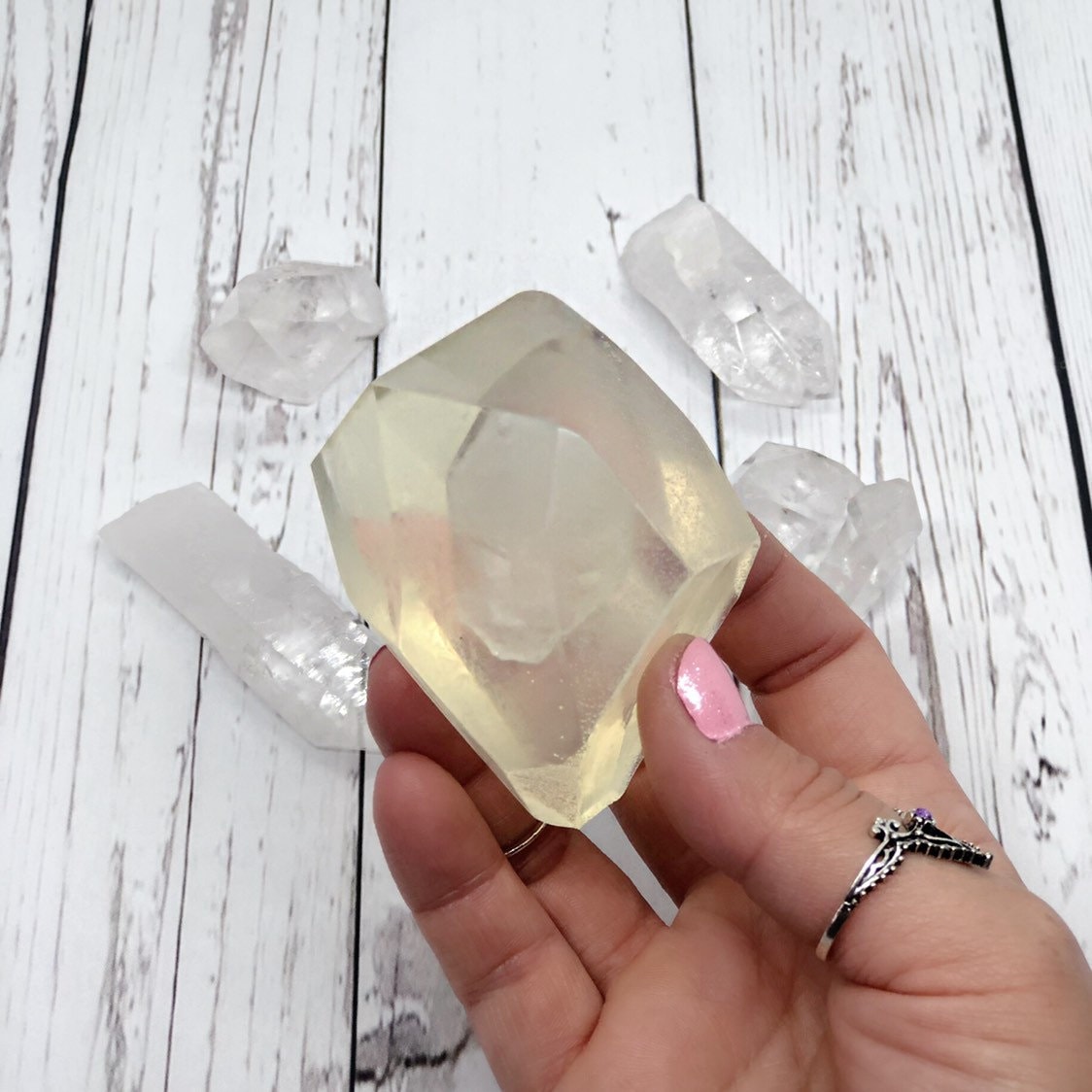 Quartz Crystal Point Soap - Genuine Crystal - Organic Soap - Essential ...
