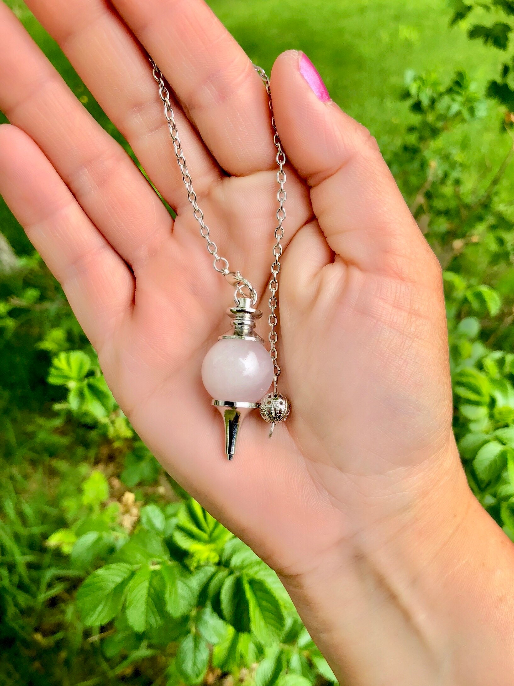 Rose Quartz Pendulum - Natural Rose Quartz - Love Stone - Crystal ...