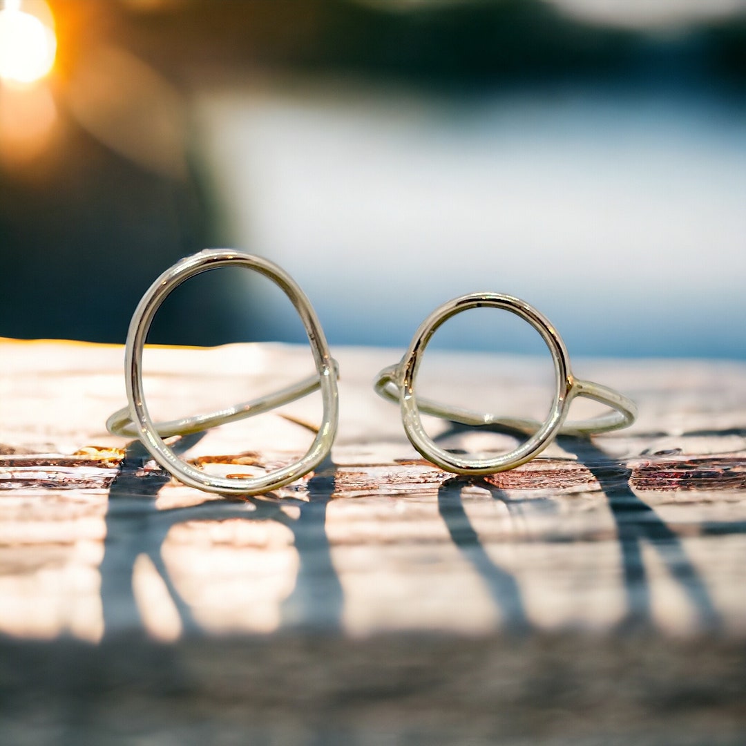 Sterling Silver Halo Circle Ring - Karma Ring - Handmade - Etsy