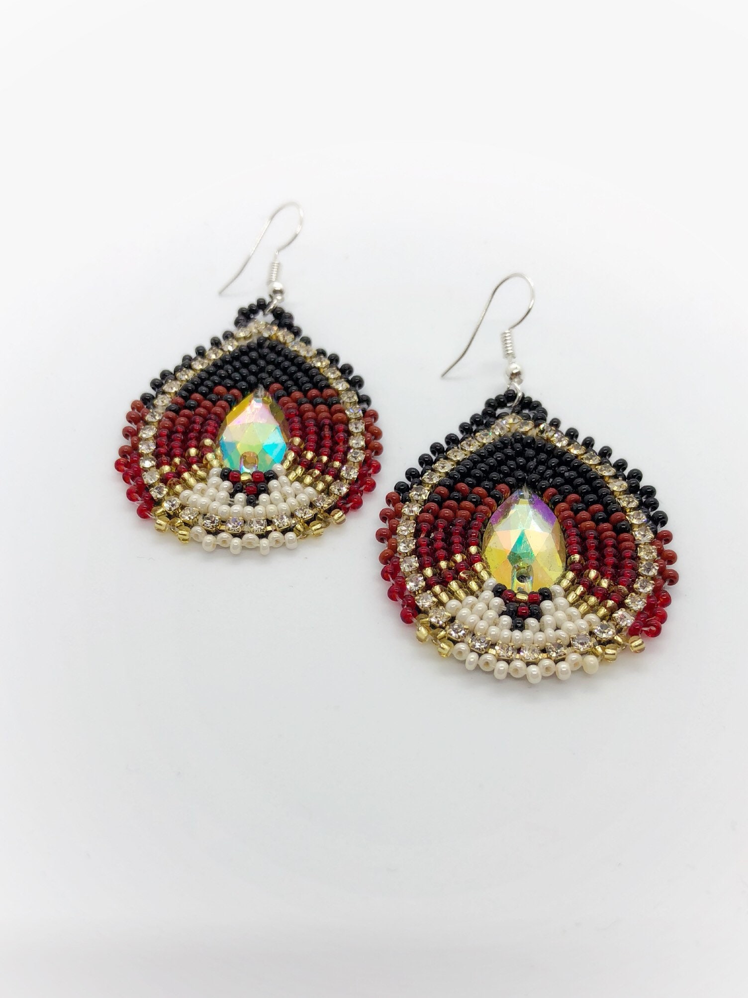 Beaded Earrings - Buckskin Backing - Powwow Earrings - Powwow Bling ...