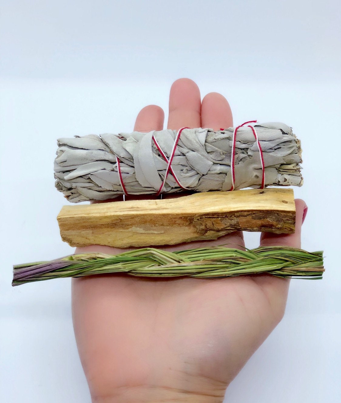 Smudge Sample Trio - White Sage - Palo Santo - Sweetgrass - Smudging ...