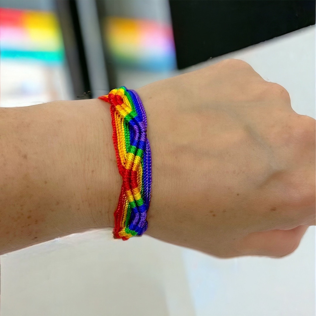 Rainbow Friendship Bracelet - Handmade - Zig Zag Style - Etsy