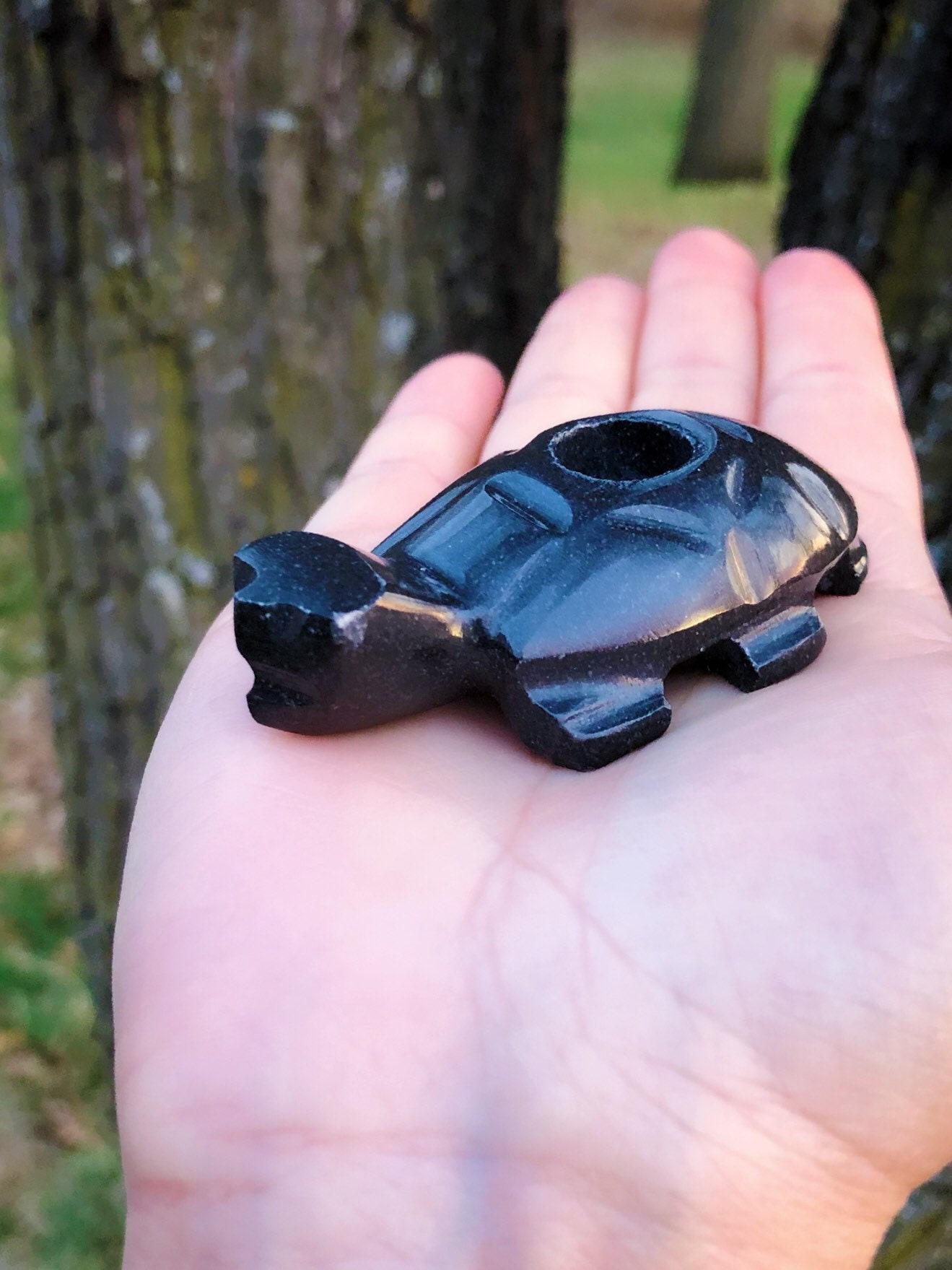 Black Onyx Turtle Pipe - Handmade Pipe - Tobacco Pipe - Native American ...