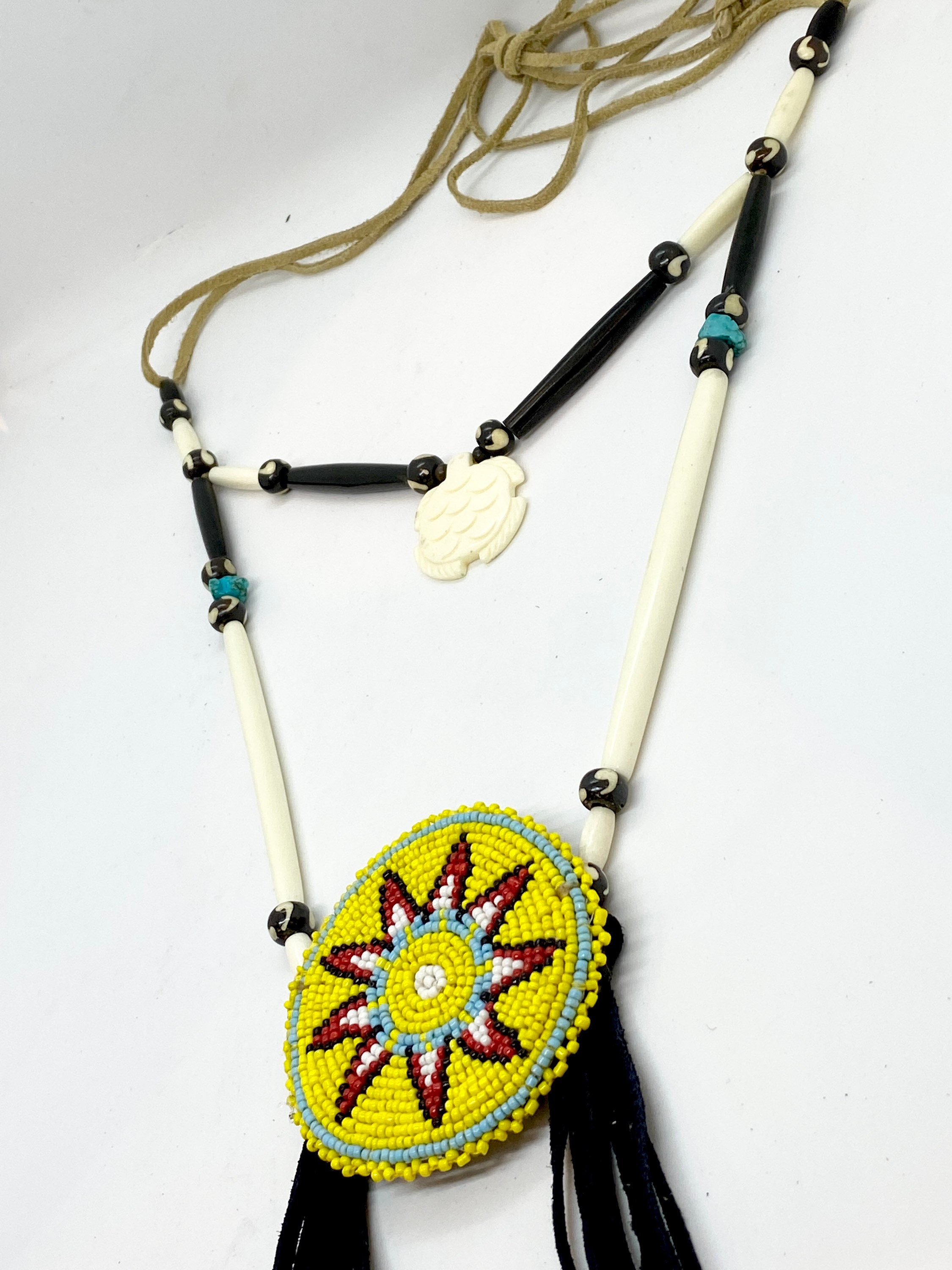 Native American Beaded Medallion Necklace - Handmade - Sage Blessed ...