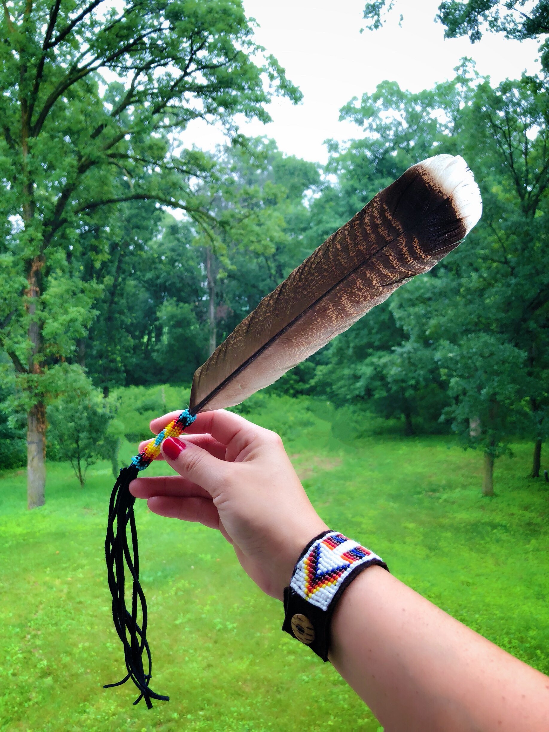 Beaded Smudge Feather - Smudge Fan - Sage Blessed - Native American ...