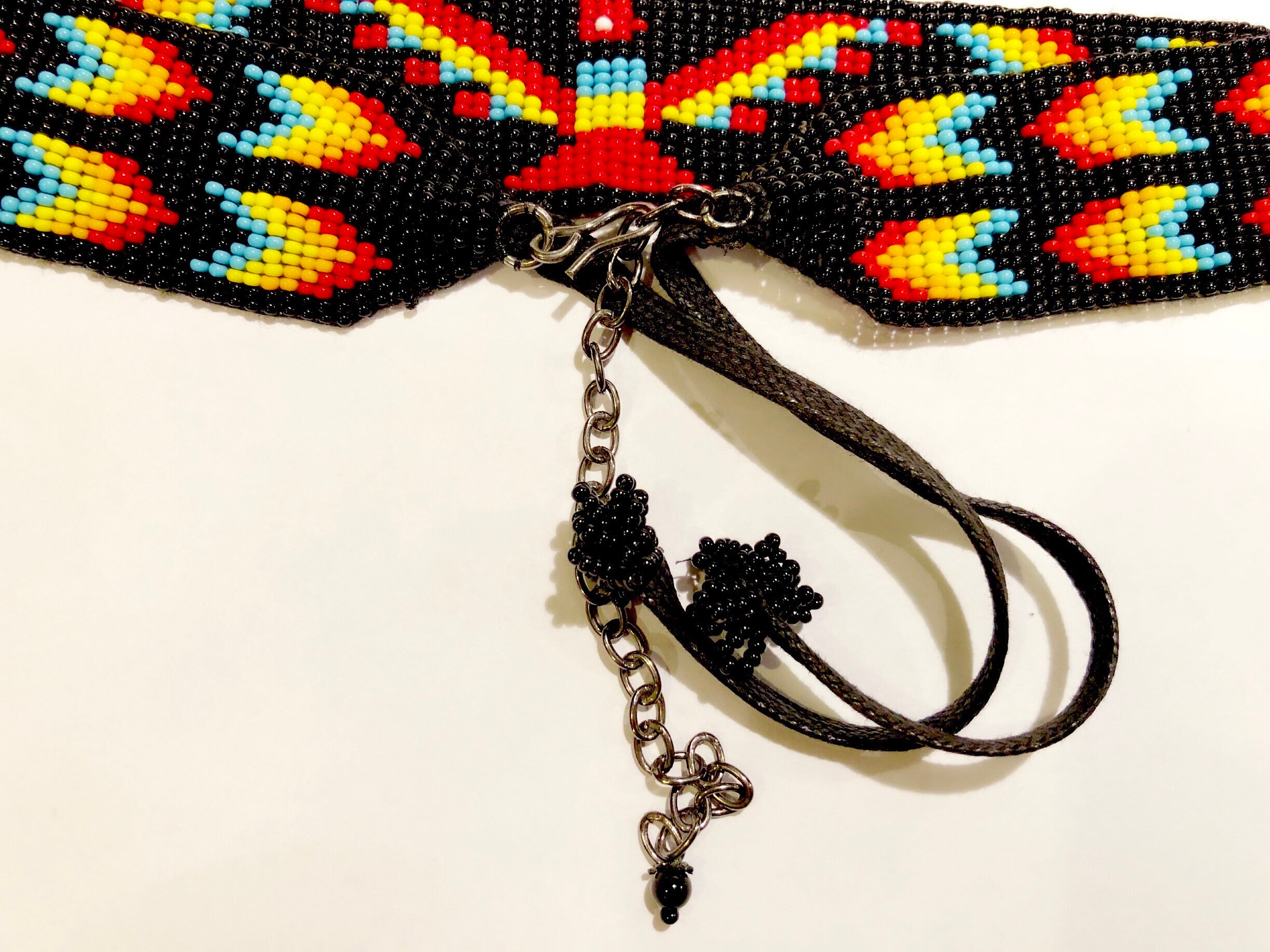 Native American Beaded Choker And Earrings Set Thunderbird Beaded