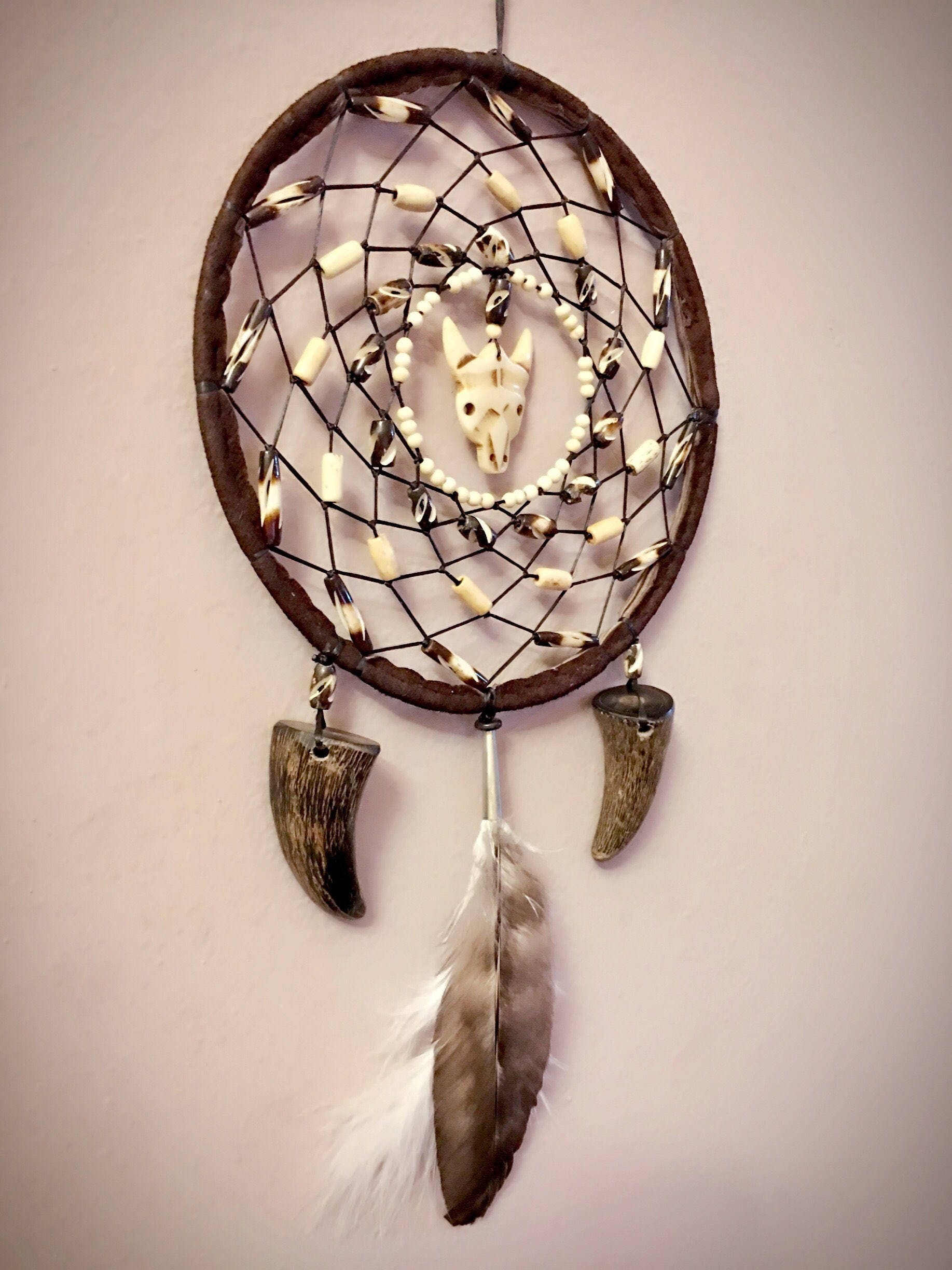 Tatanka Dreamcatcher - Native American - Buffalo Bone - Buffalo Horn ...