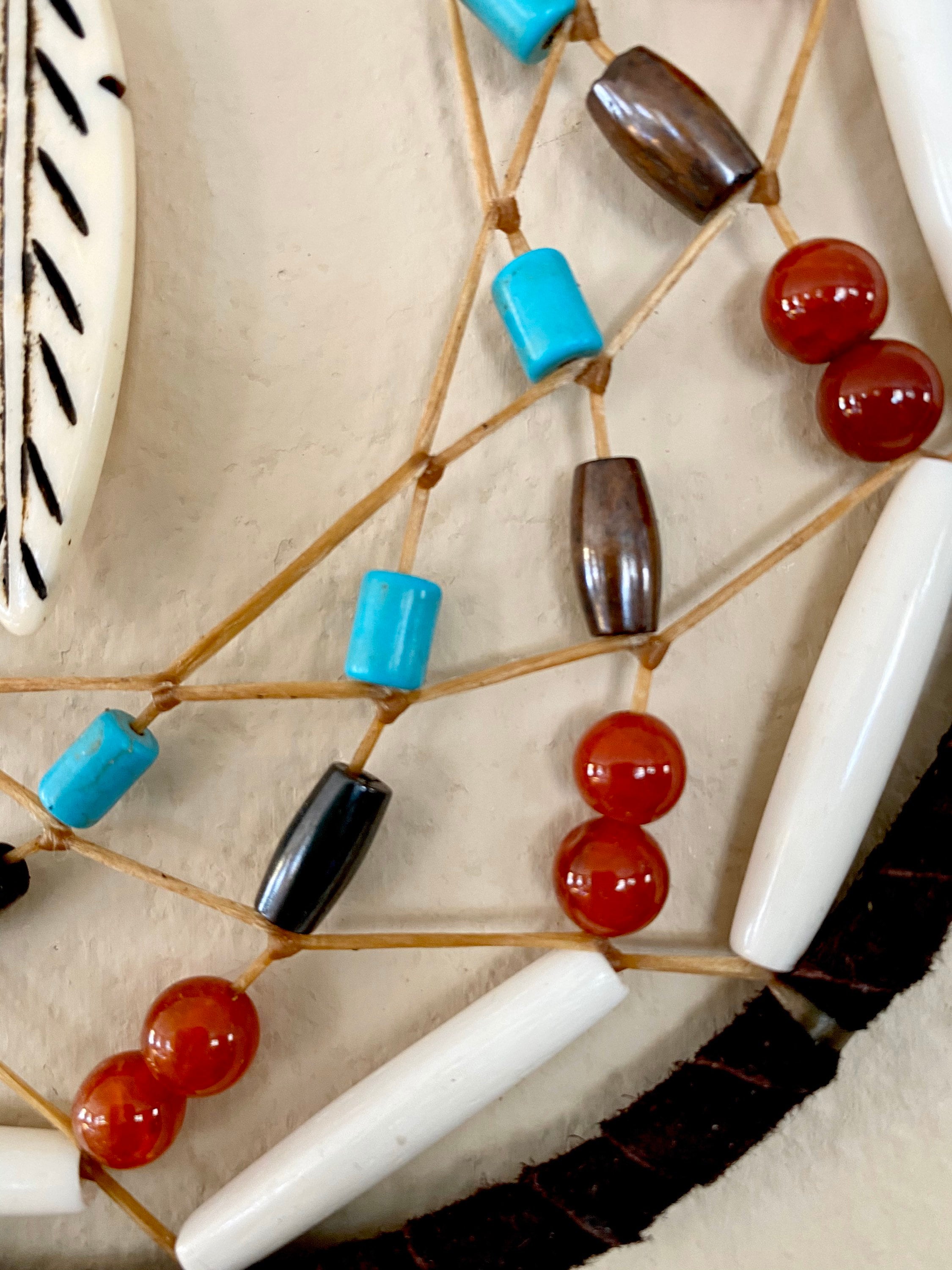 Dreamcatcher - Authentic Native American - Buckskin - Fire Agate ...