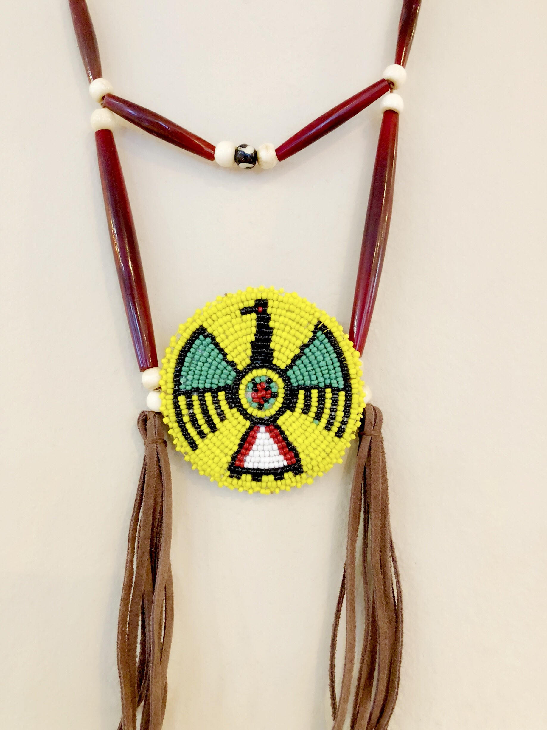 Beaded Thunderbird Medallion Necklace - Native American - Sage Blessed ...
