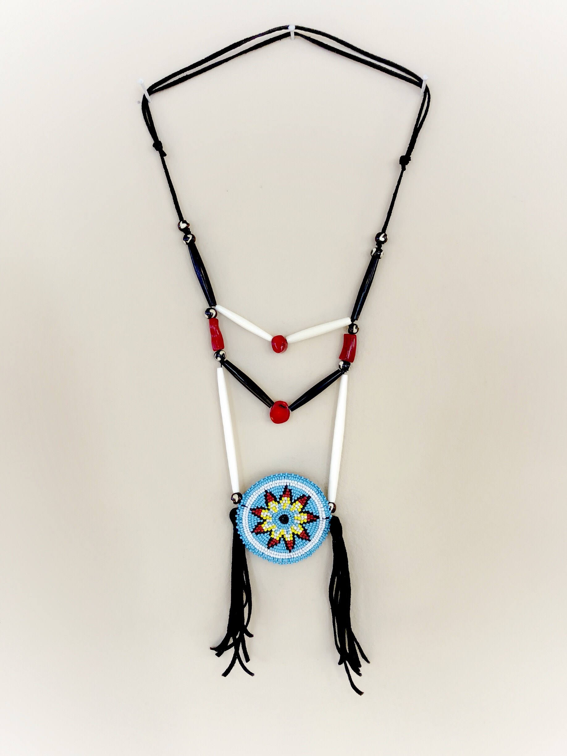 Beaded Medallion Necklace - Native American - Sage Blessed - Buffalo ...
