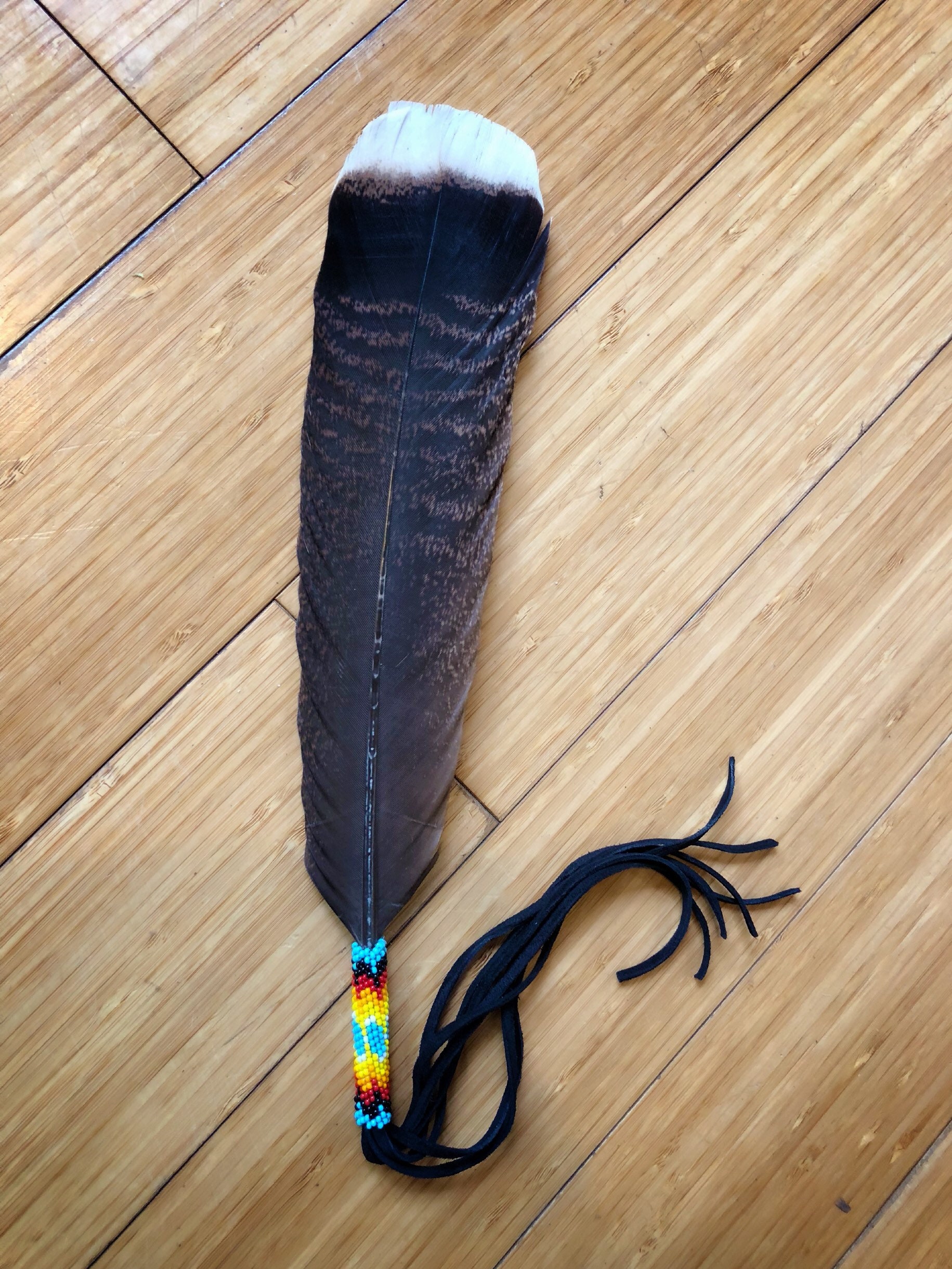 Beaded Smudge Feather - Smudge Fan - Sage Blessed - Native American ...