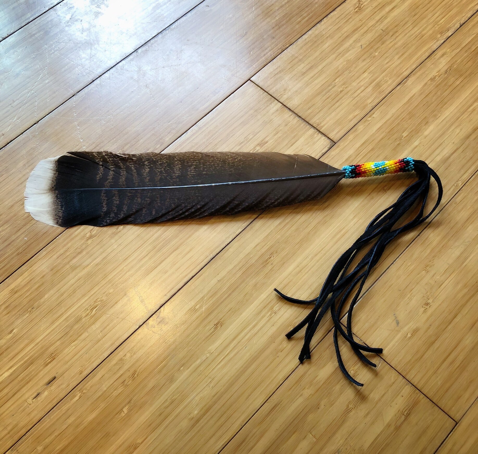 Beaded Smudge Feather - Smudge Fan - Sage Blessed - Native American ...