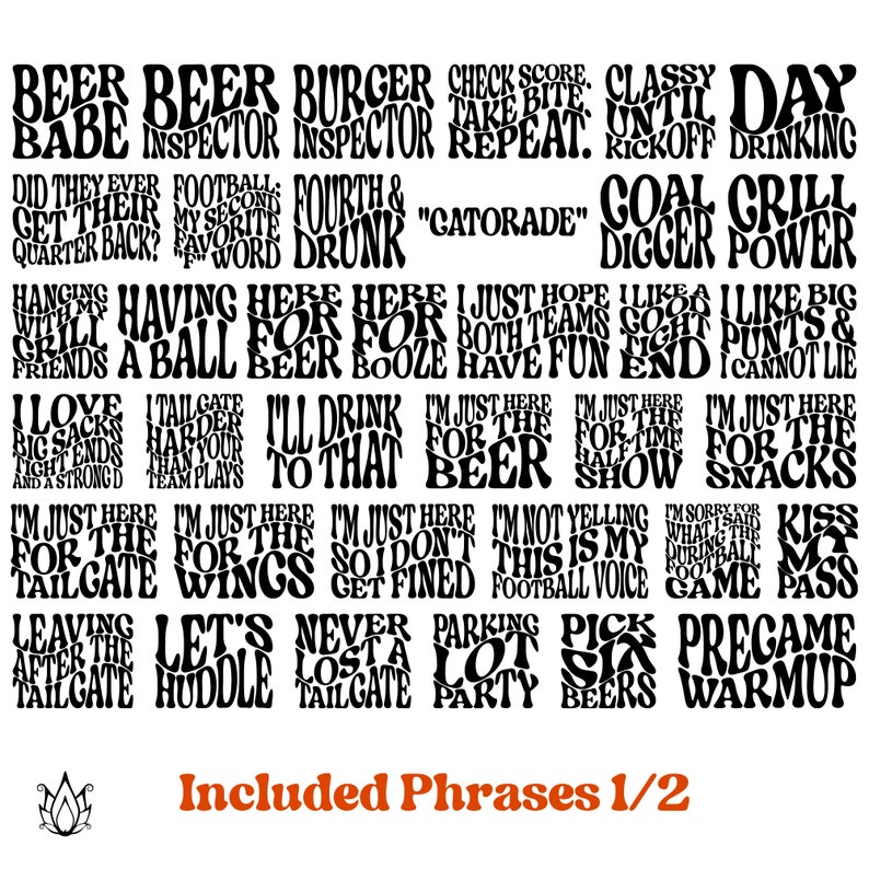 Funny Tailgate Sayings Dxf/eps/png/svg Trendy & Retro Bundle - Etsy