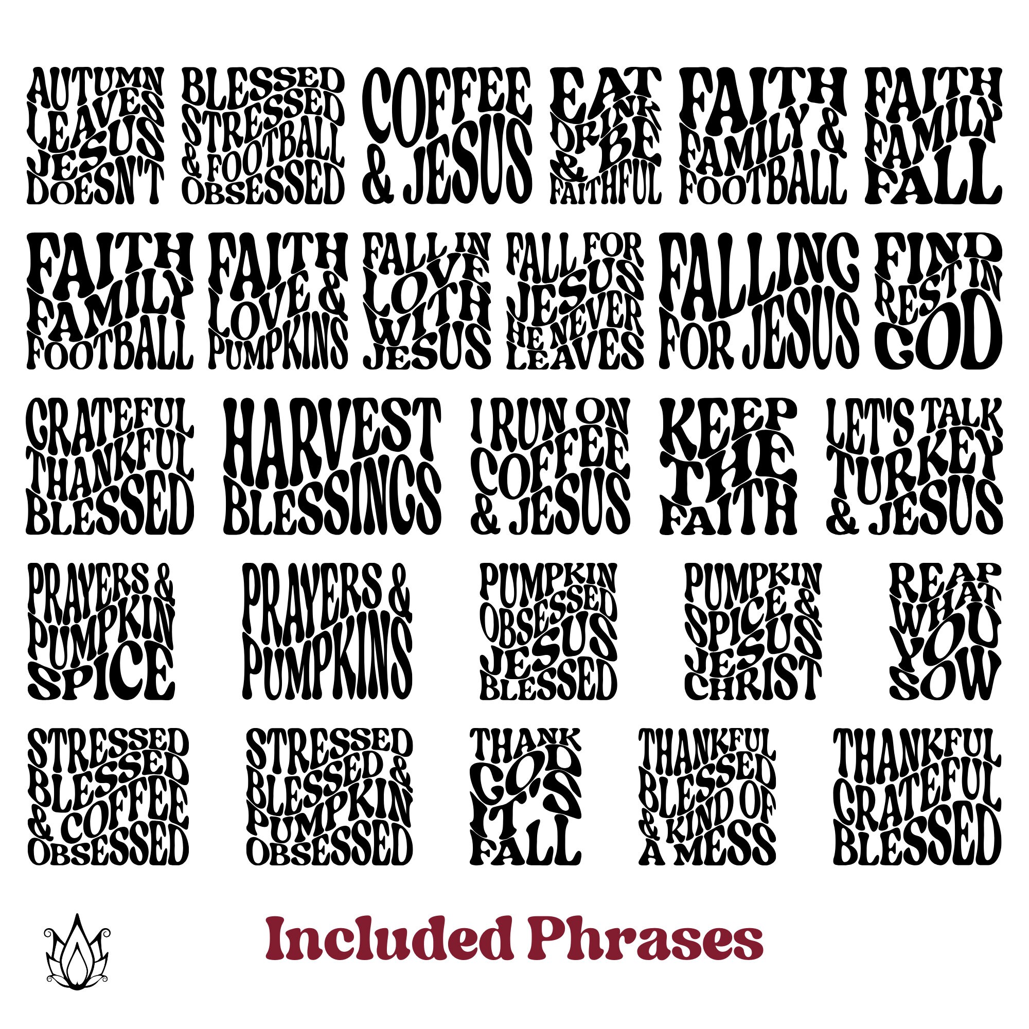 Faithful Fall Sayings Dxf/eps/png/svg Trendy & Retro Bundle - Etsy