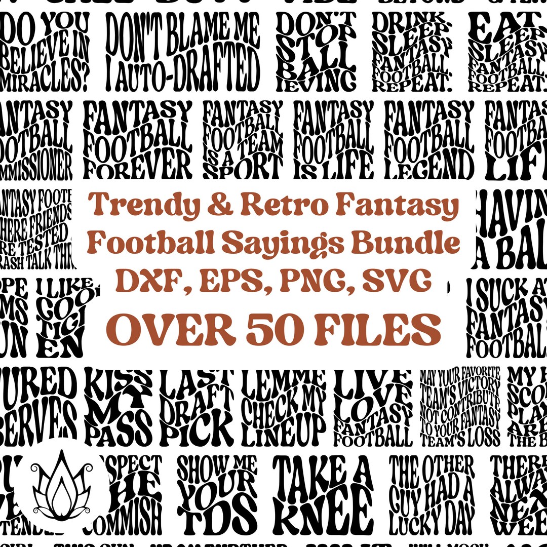 Fantasy Football Sayings Dxf/eps/png/svg Trendy & Retro Bundle - Etsy