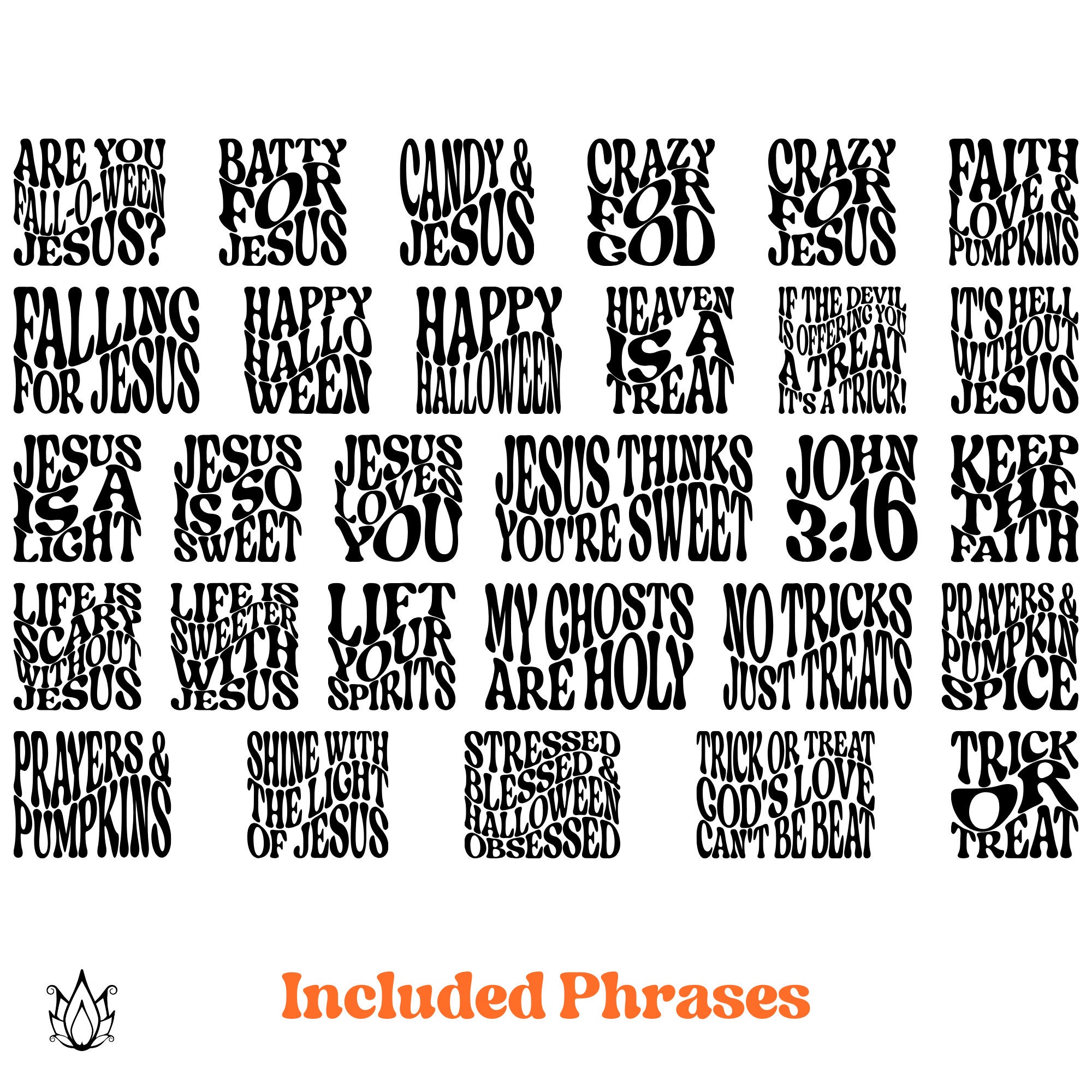 Christian Halloween Sayings Dxf/eps/png/svg Trendy & Retro Bundle - Etsy