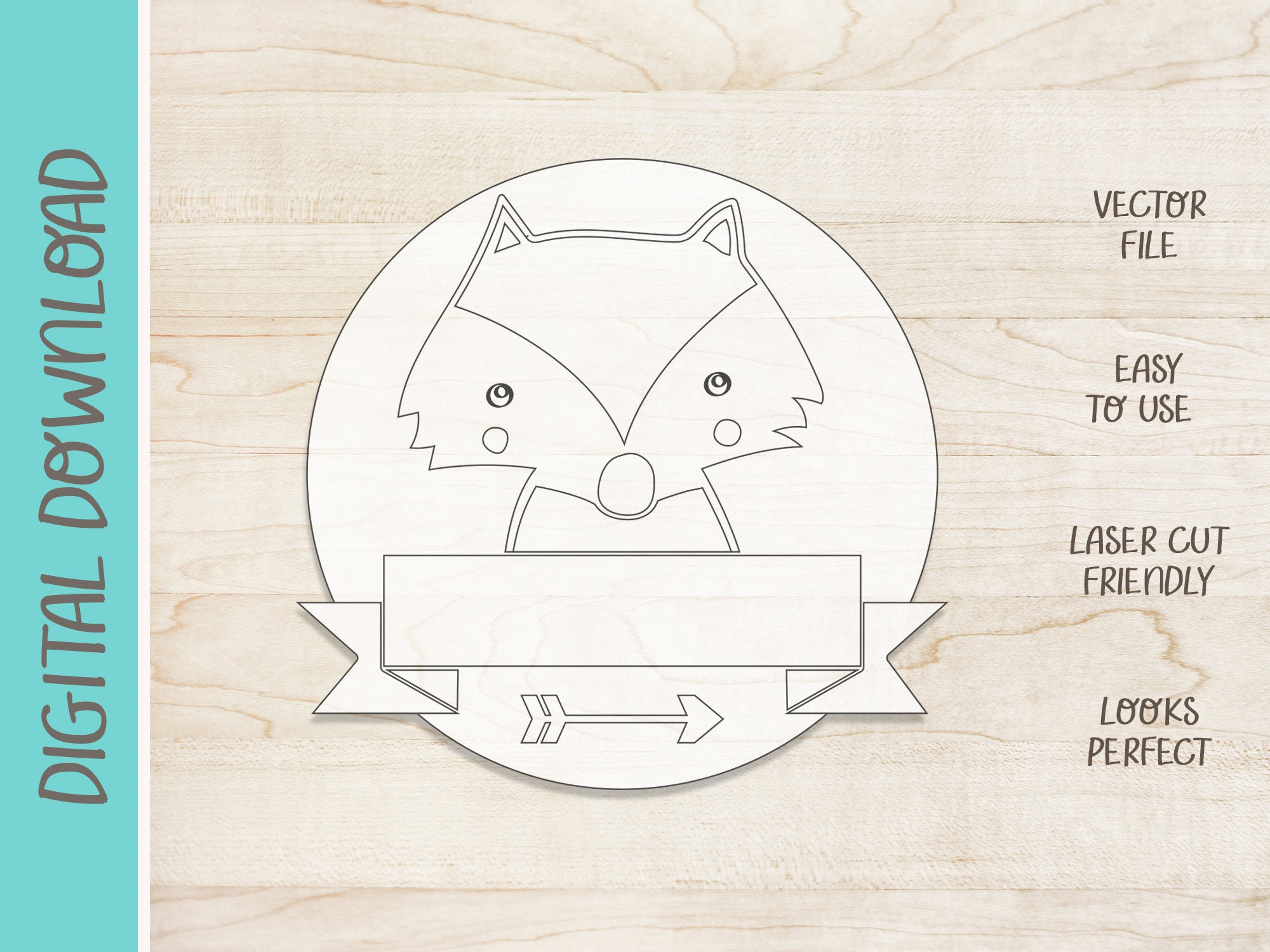 Baby Fox Wooden Sign Digital Download, Baby Fox Shower Gift, Laser Cut ...