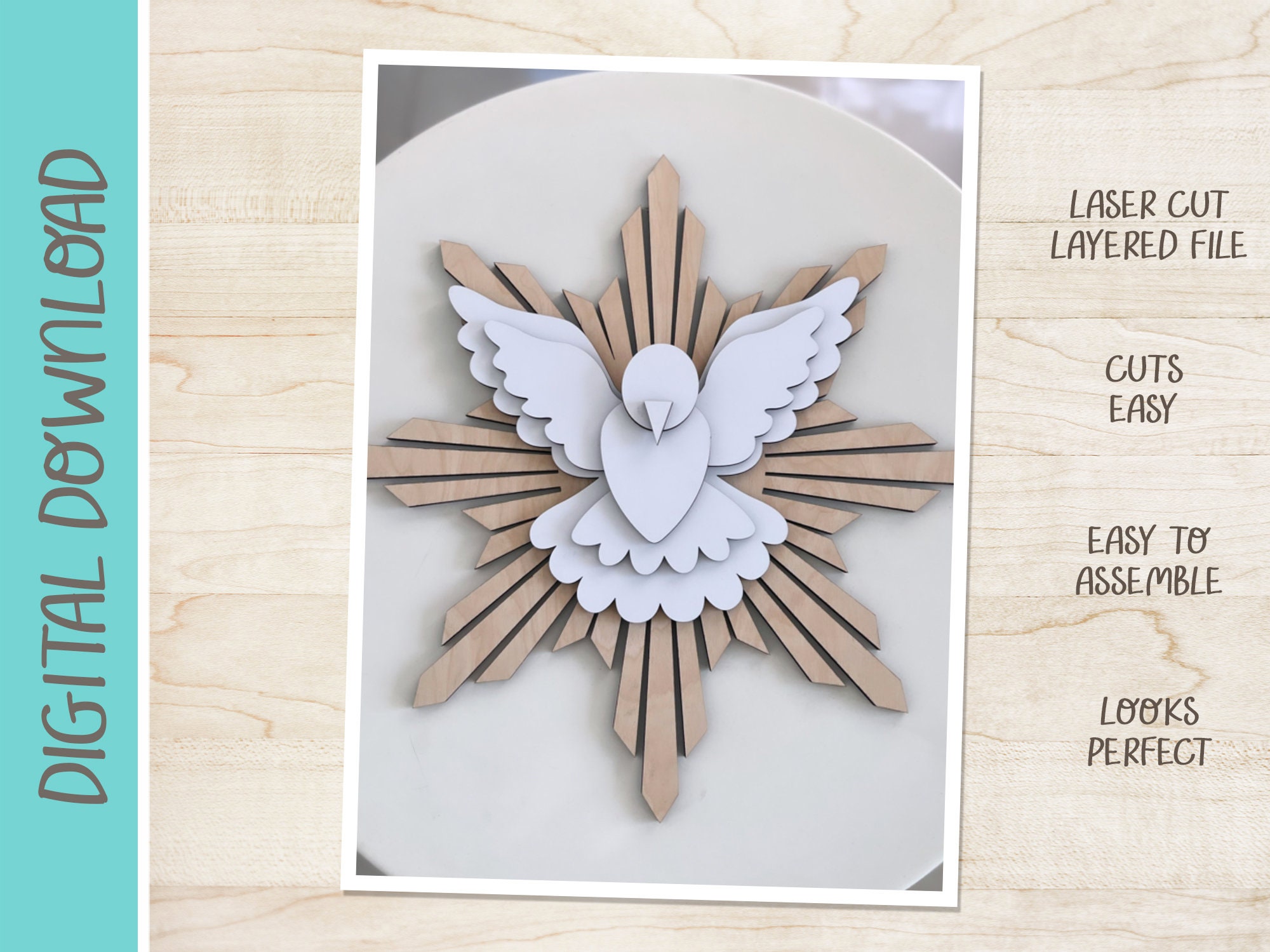 Baptism Decoration, Laser Cut File, Cross Wood Sign, SVG, Digital ...
