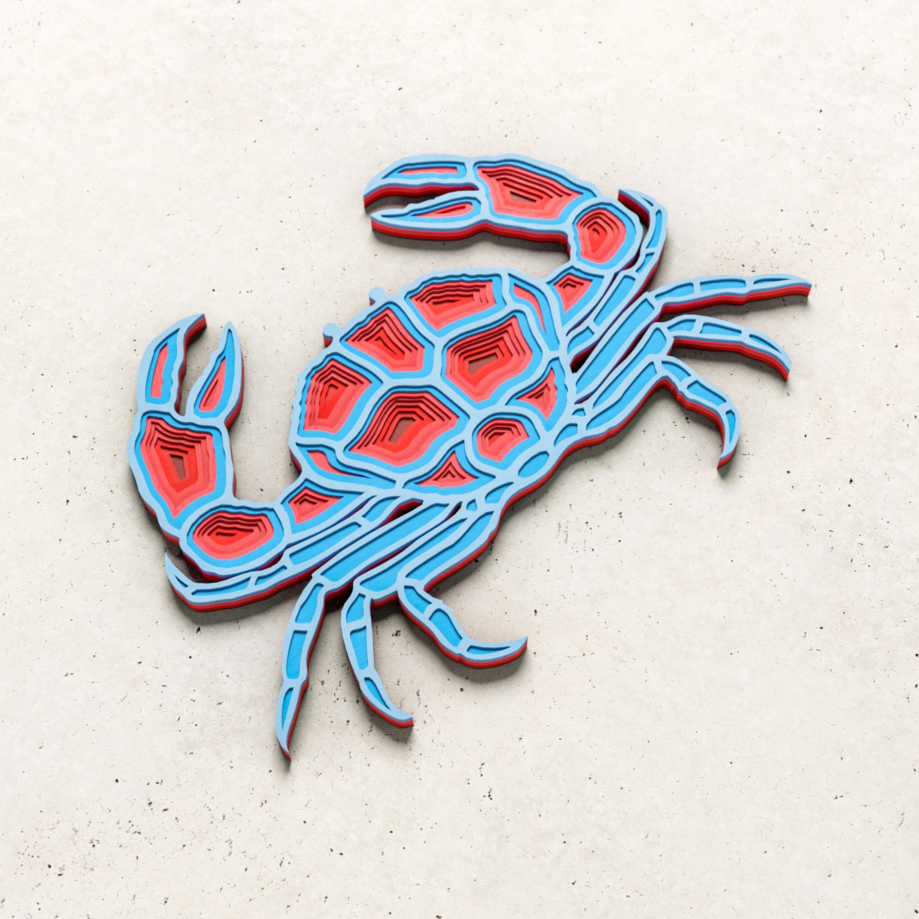 Blue Crab 3D Mandala SVG, Animal Mandala Files for Laser Cutting, DXF ...