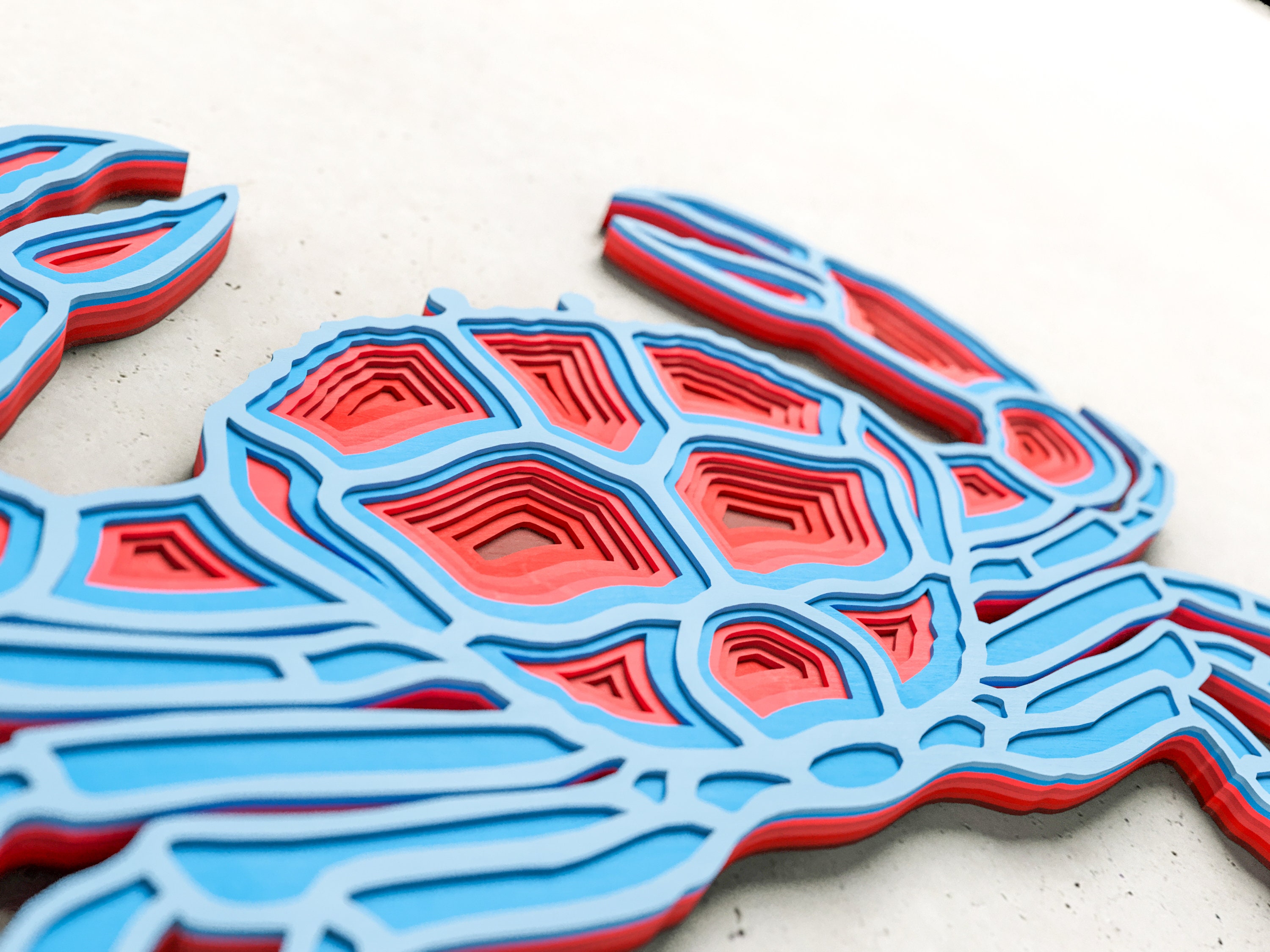 Blue Crab 3D Mandala SVG, Animal Mandala Files for Laser Cutting, DXF ...