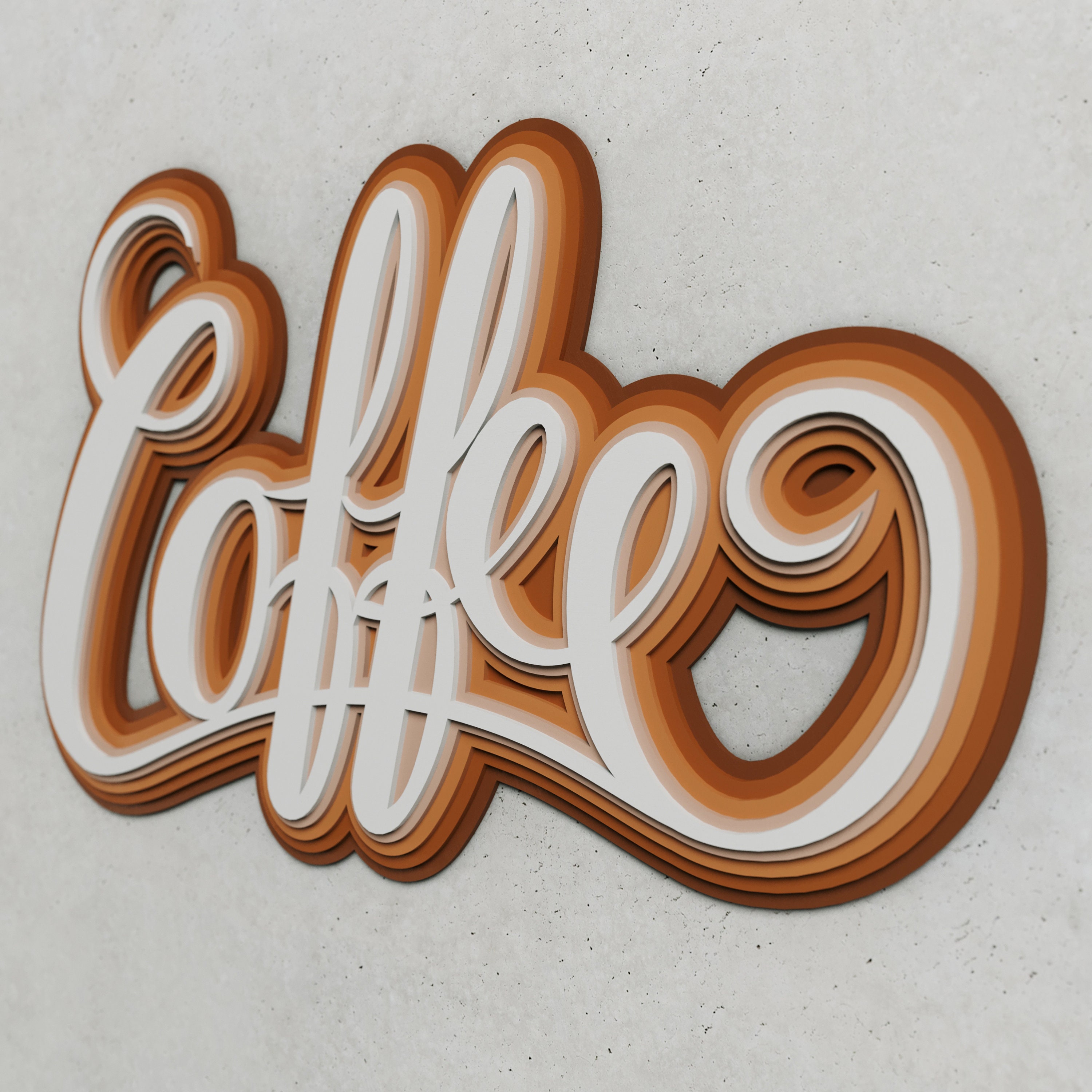 Coffee Word Sign 3D Zentangle Svg Files Multilayer Panel for - Etsy