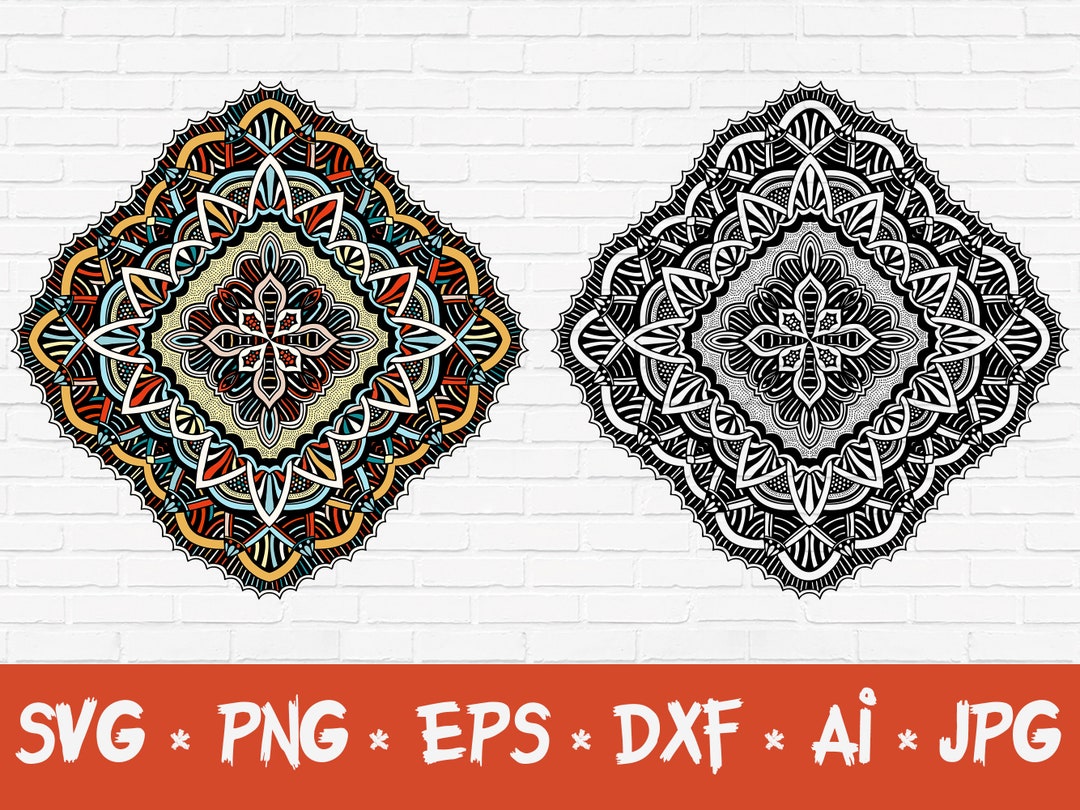 Mandala Svg, Mandalas Png, Monogram Frame, Mandala Template for Laser ...