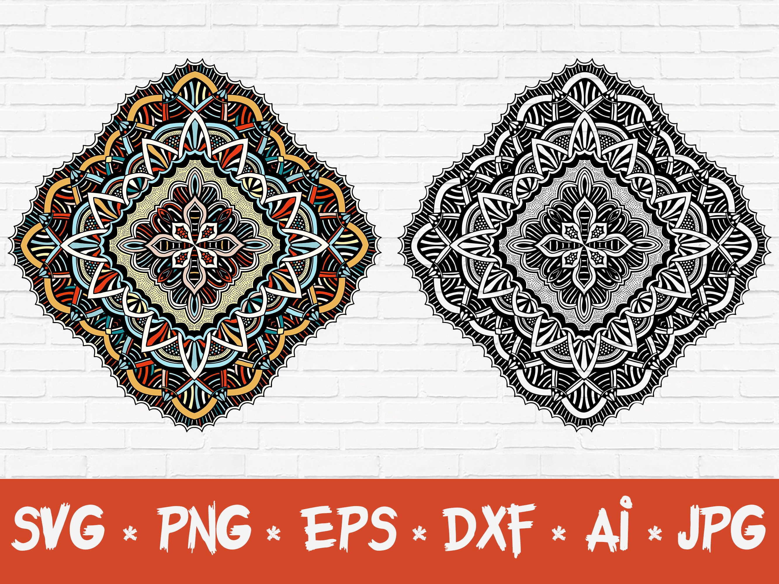 Mandala Svg Mandalas Png Monogram Frame Mandala Template - Etsy