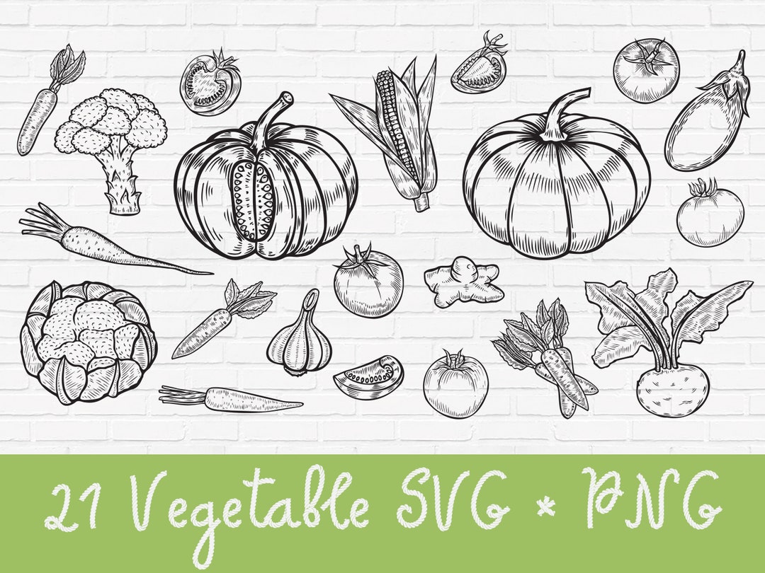 Hand Drawn Fruits Vegetables Svg Bundle,food Svg,fruits Vegetables ...
