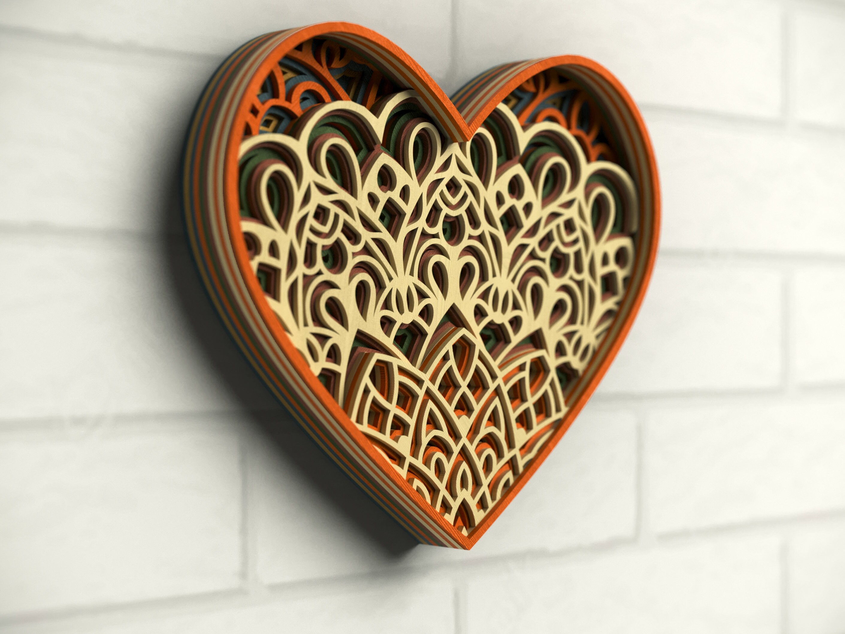 3D SVG Heart, Layered Heart SVG, Heart Svg Cricut, Laser Cut Heart ...