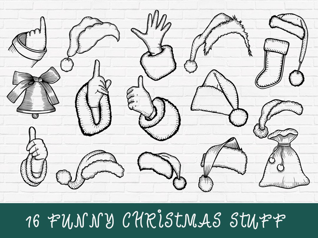 Santa Hat & Hand SVG Bundle, Christmas SVG Bundle, Santa Svg, Png ...