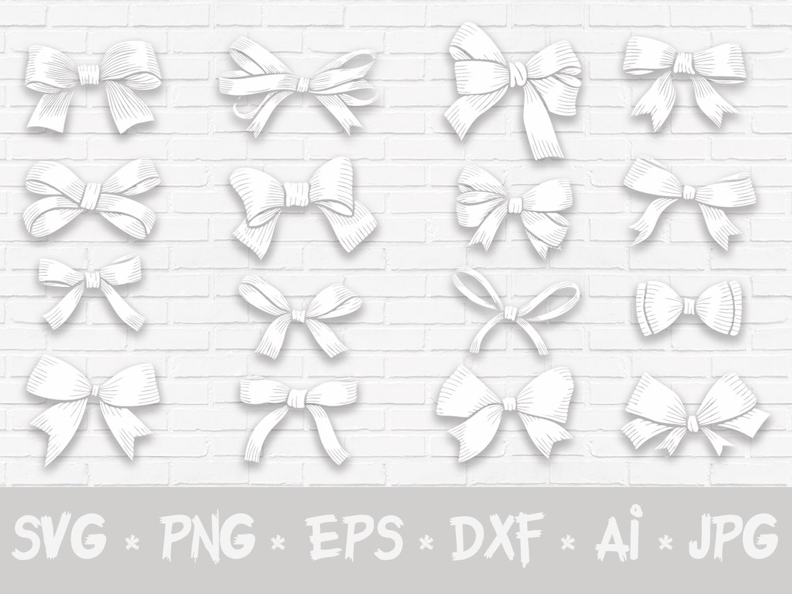 Gift Red Bow Ribbon SVG, Christmas Bows Bundle DXF PNG, Holidays Gift ...