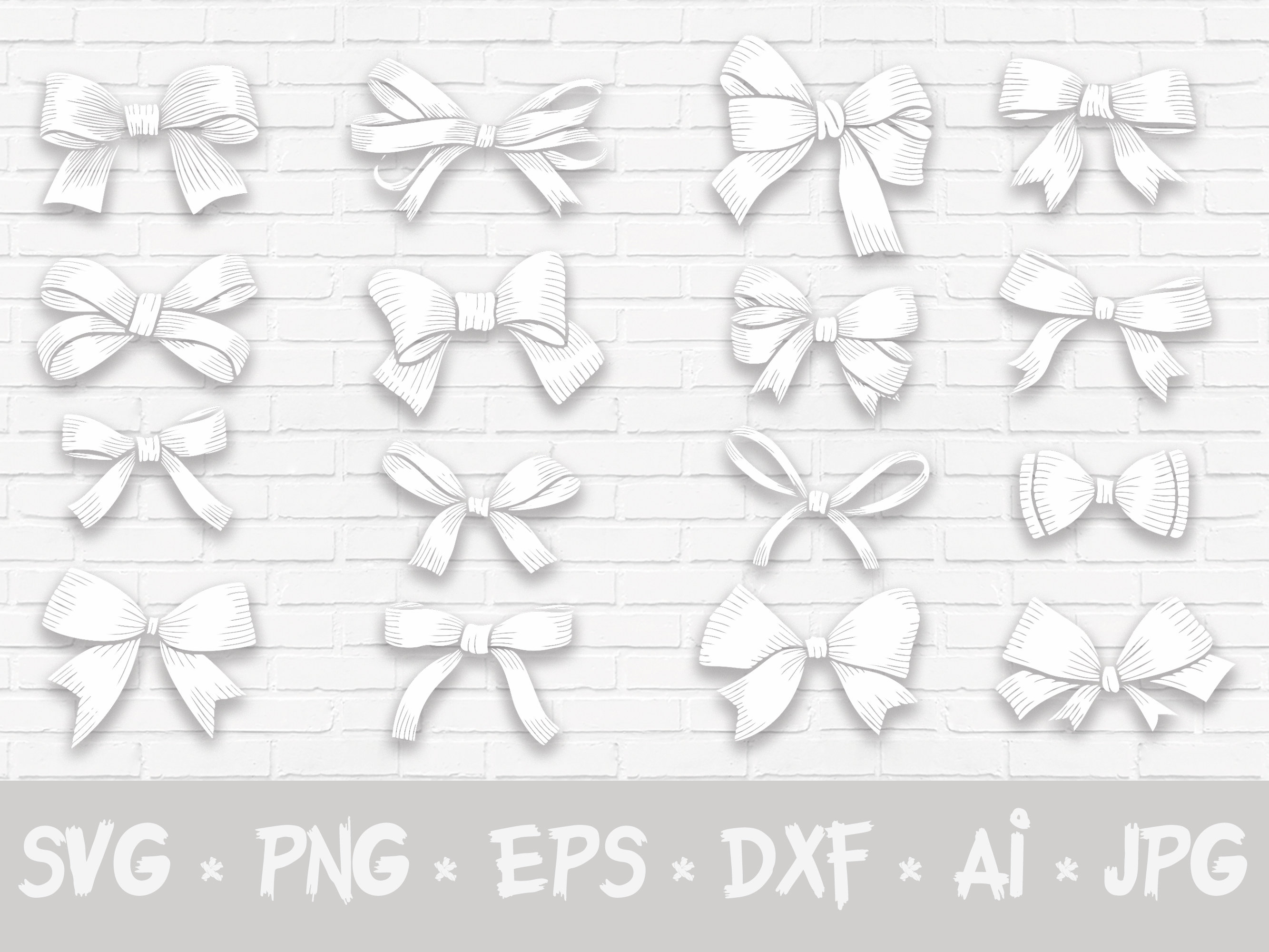 Gift Red Bow Ribbon SVG, Christmas Bows Bundle DXF PNG, Holidays Gift ...