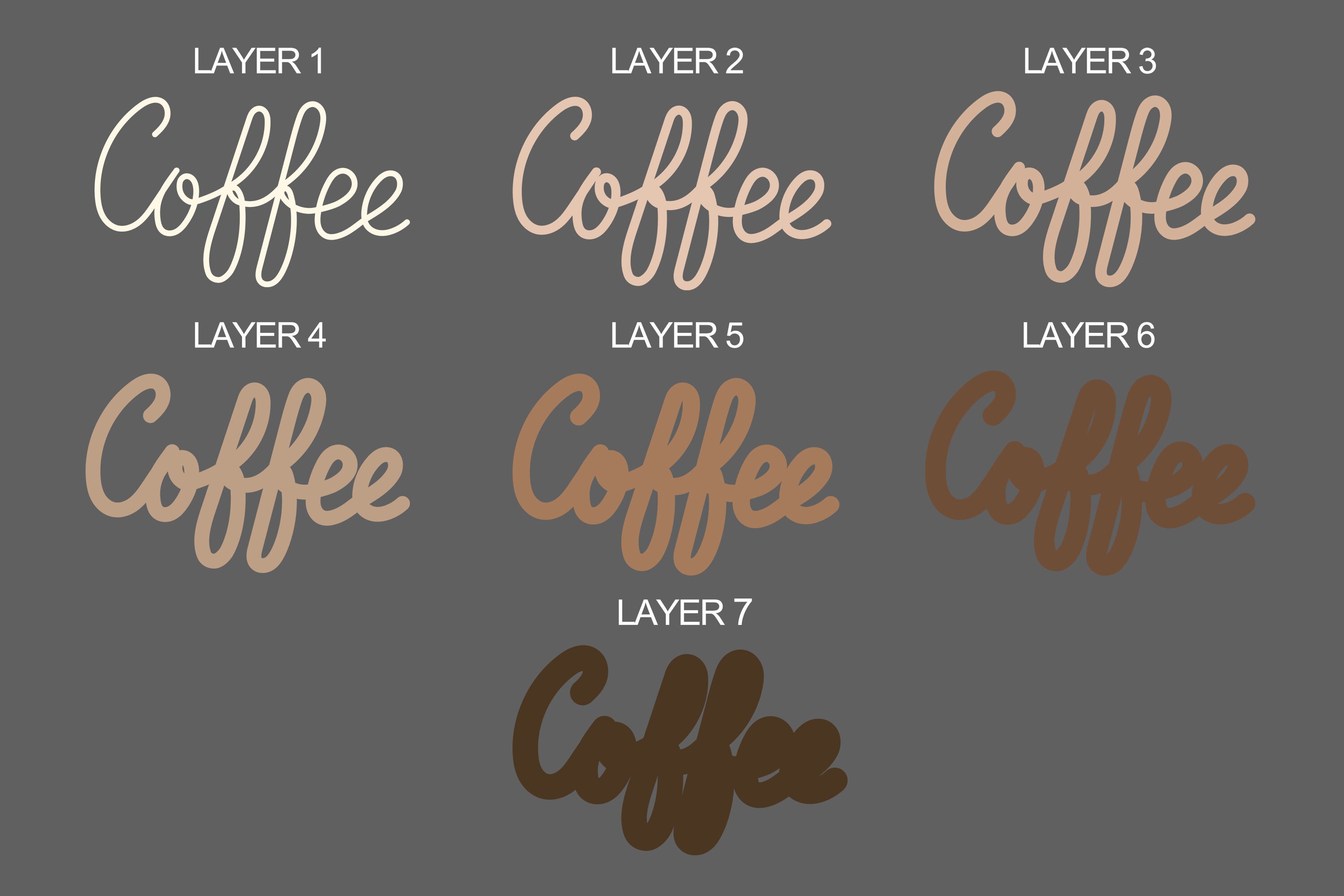 Coffee Signboard 3D Zentangle Svg Files, Multilayer Panel for Laser ...