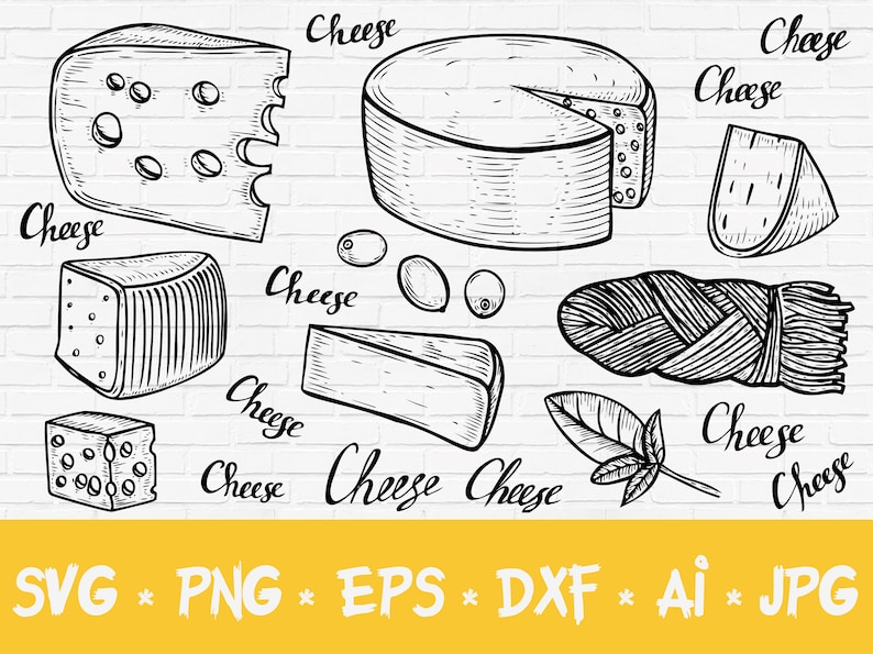Cheese SVG Bundle, Cheese DXF, Cheese Clipart, Cheese Cut Files for ...