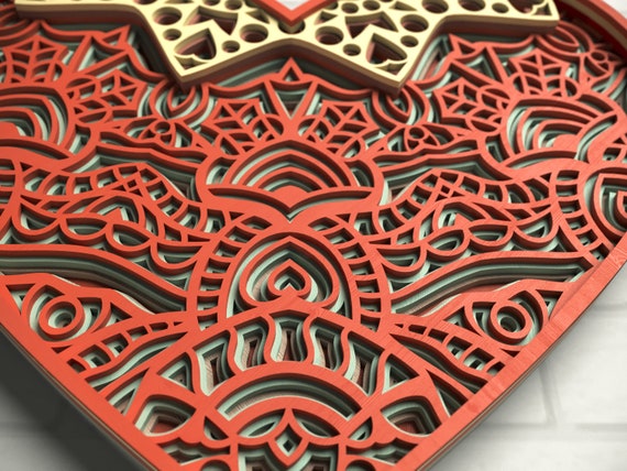 3D SVG Heart Layered Heart SVG Heart Svg Cricut Laser Cut - Etsy