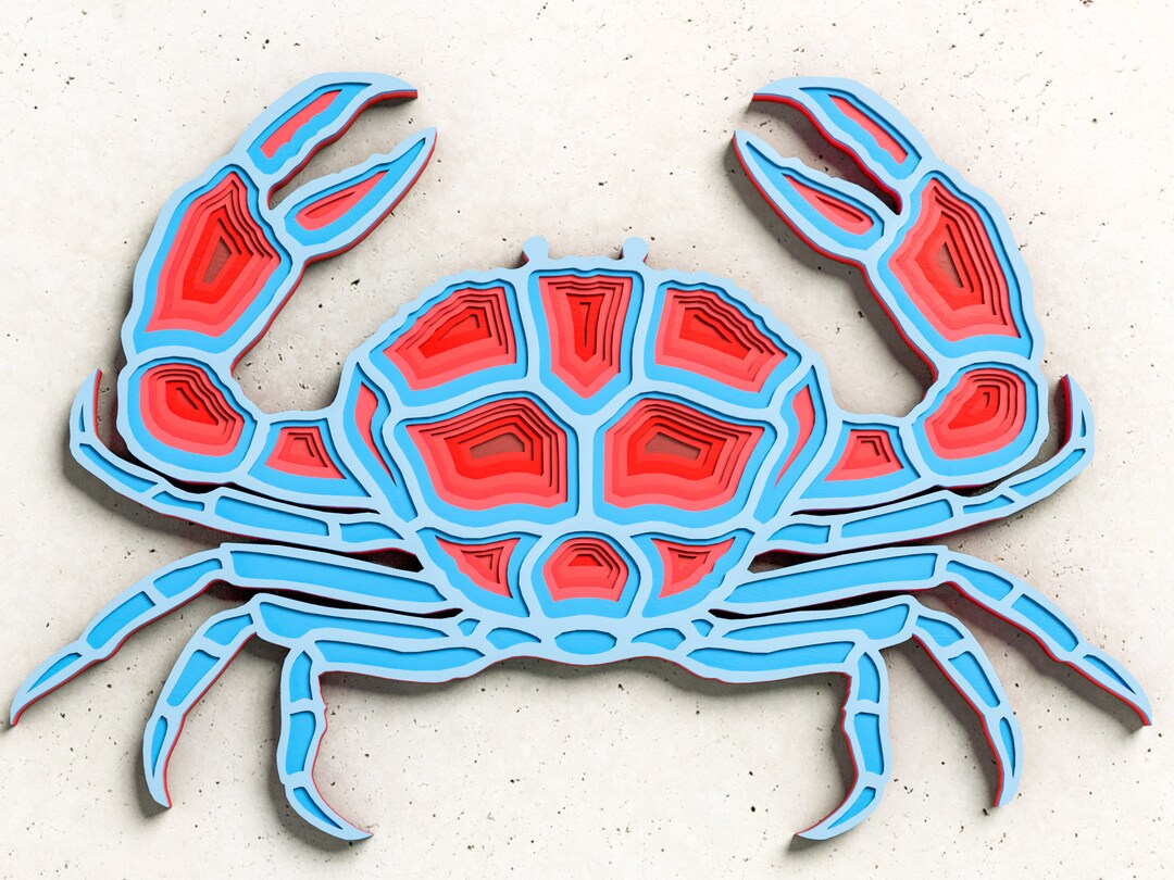 Blue Crab 3D Mandala SVG, Animal Mandala Files for Laser Cutting, DXF ...