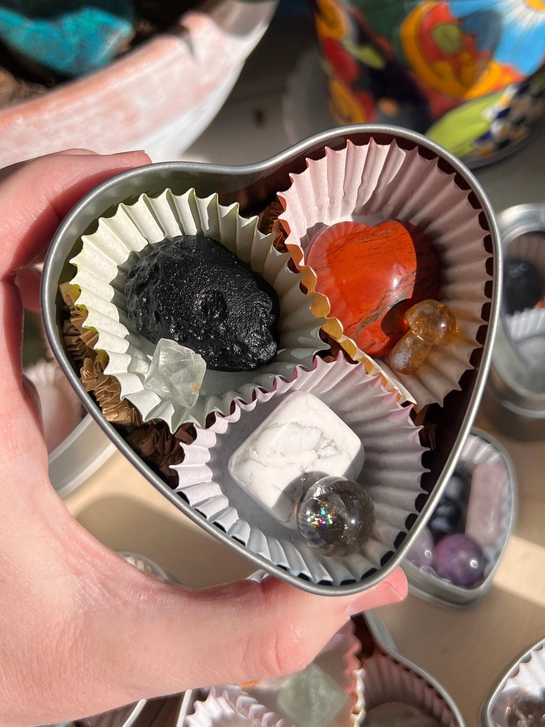 Crystal Heart Box Gift Set Valentines Day Crystal Heart Box Collector ...