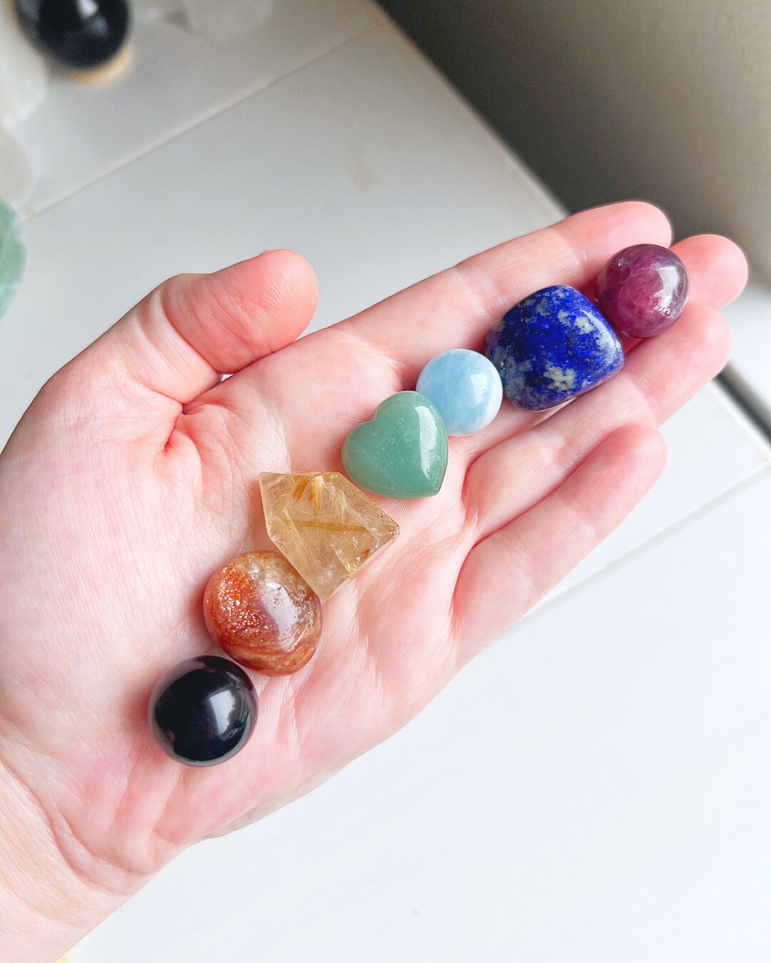 Rainbow Crystal Gift Set - Chakra Pocket Stones - Mini Crystals Bundle ...