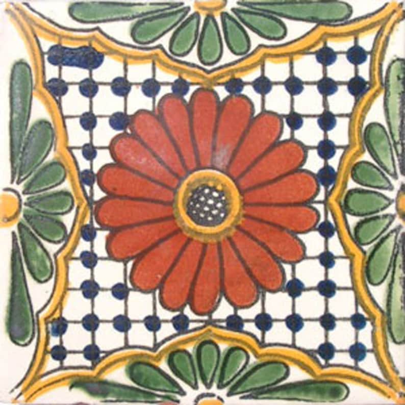 C023 Mexican Ceramic 4x4 Inch Hand Made Tile Etsy
