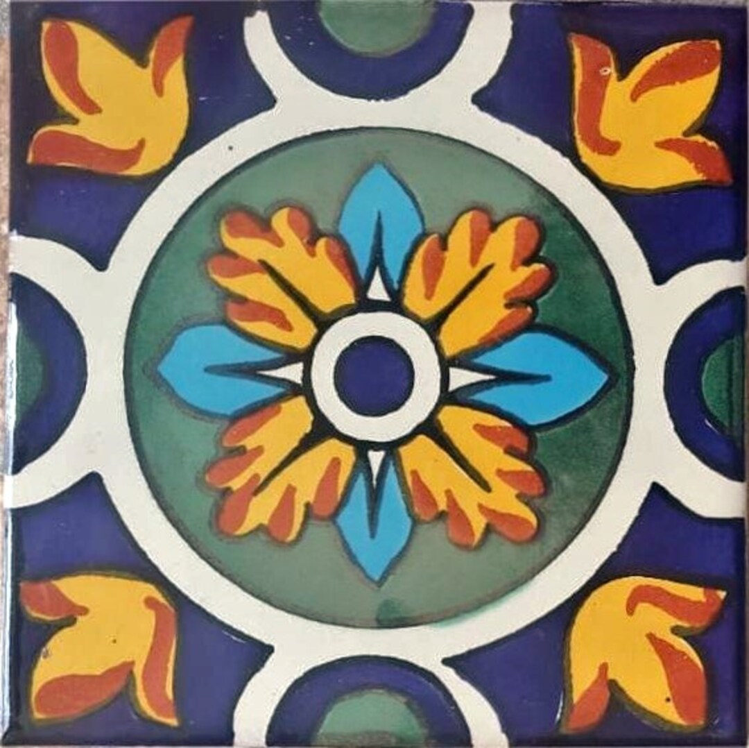 40 Tiles 6x6 Inches Mexican Ceramic Hand Made Mosaic Art #G-005 - Etsy